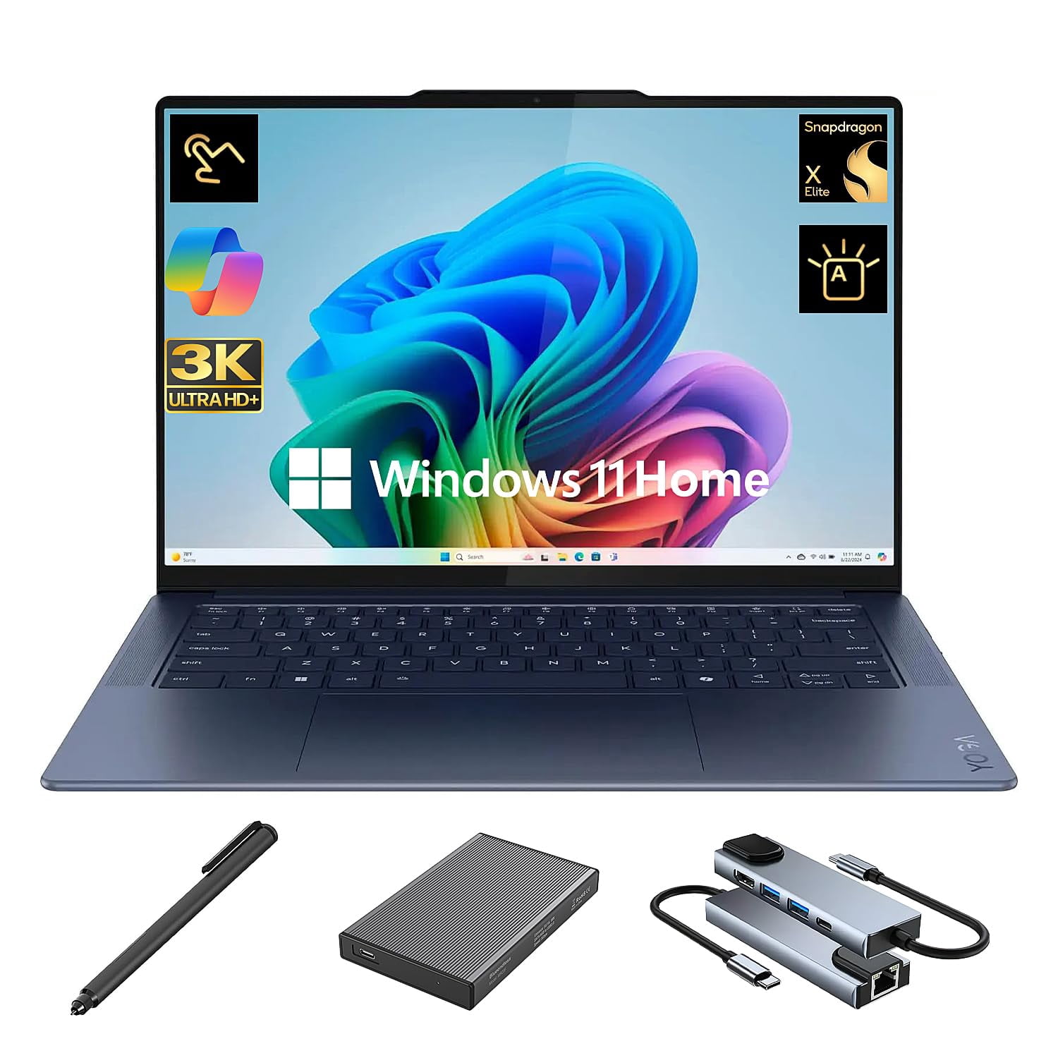 Lenovo Yoga Slim 7X 3K OLED Touchscreen Laptop, 14.5" 1000 nits Display ...