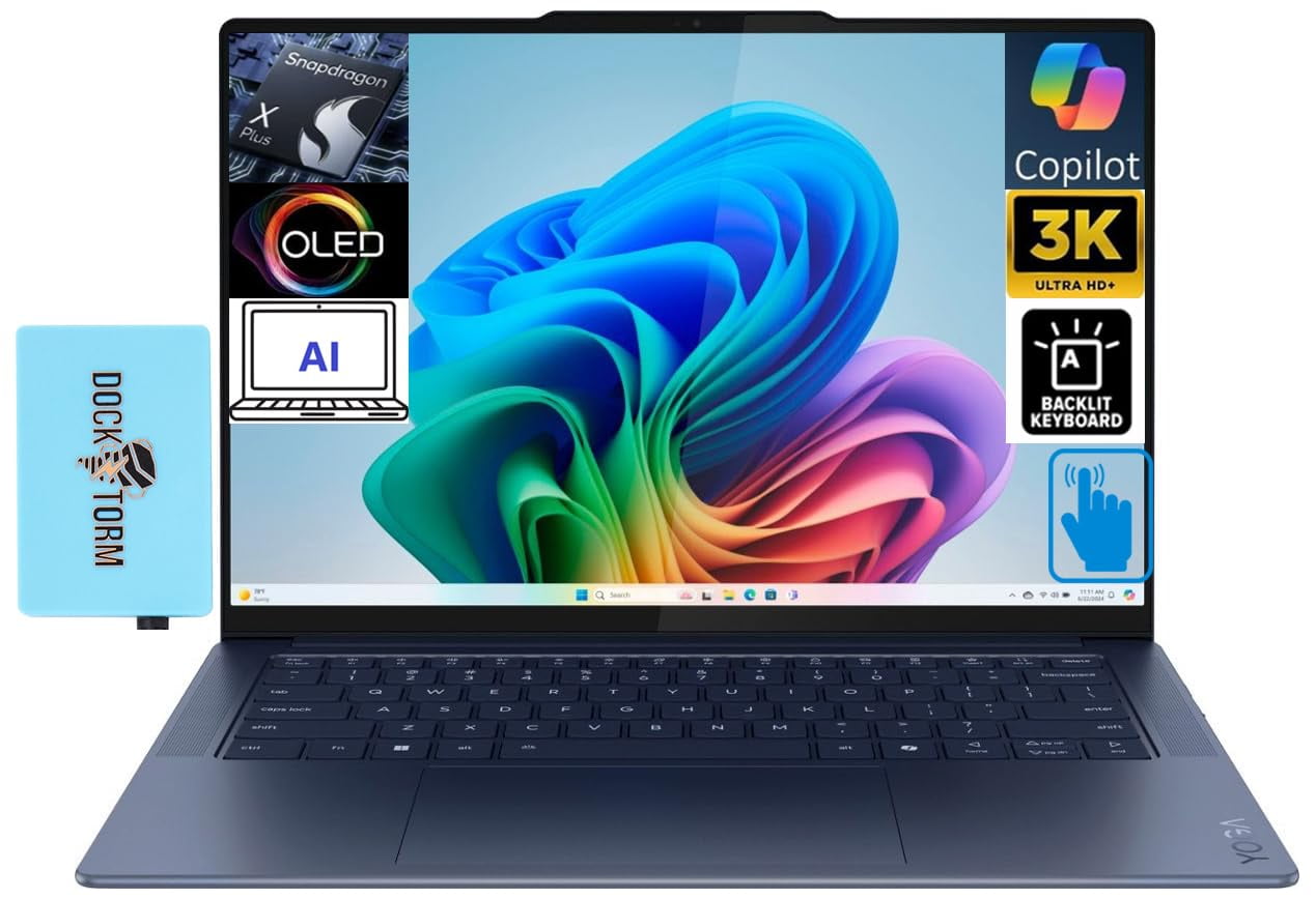 Lenovo Yoga Slim 7X Copilot PC Laptop 14.5" Touchscreen OLED 3K 1000 ...
