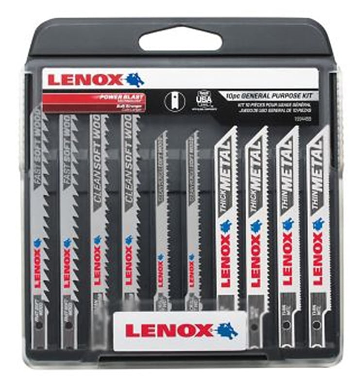 Lenox 1994459 Jig Saw Blade Set With Case, U-Shank, 10-Pc. - Quantity 1 ...