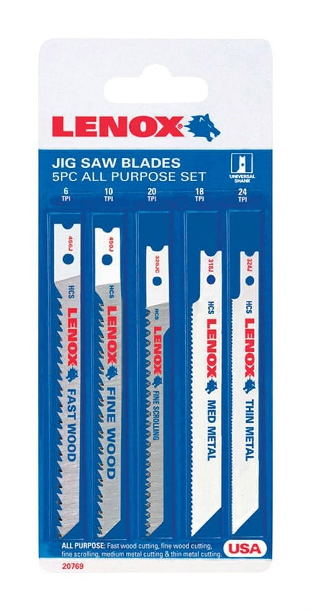 Lenox 20769C543JA Jig Saw Blade Kit, Bi-Metal, 5-Piece - Walmart.com