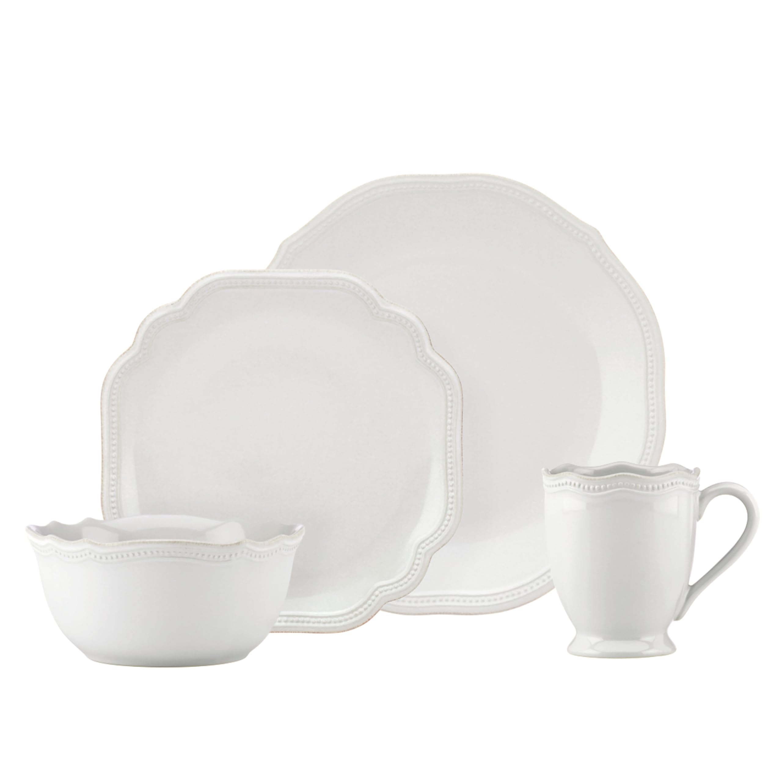 Lenox 4-Piece French Perle Bead Dinner Set, White - Walmart.com