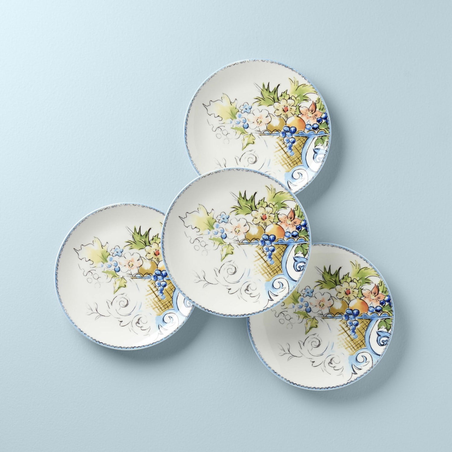 Lenox Autumn Studio 4-Piece Fall Porcelain Accent Plates Set - Walmart.com
