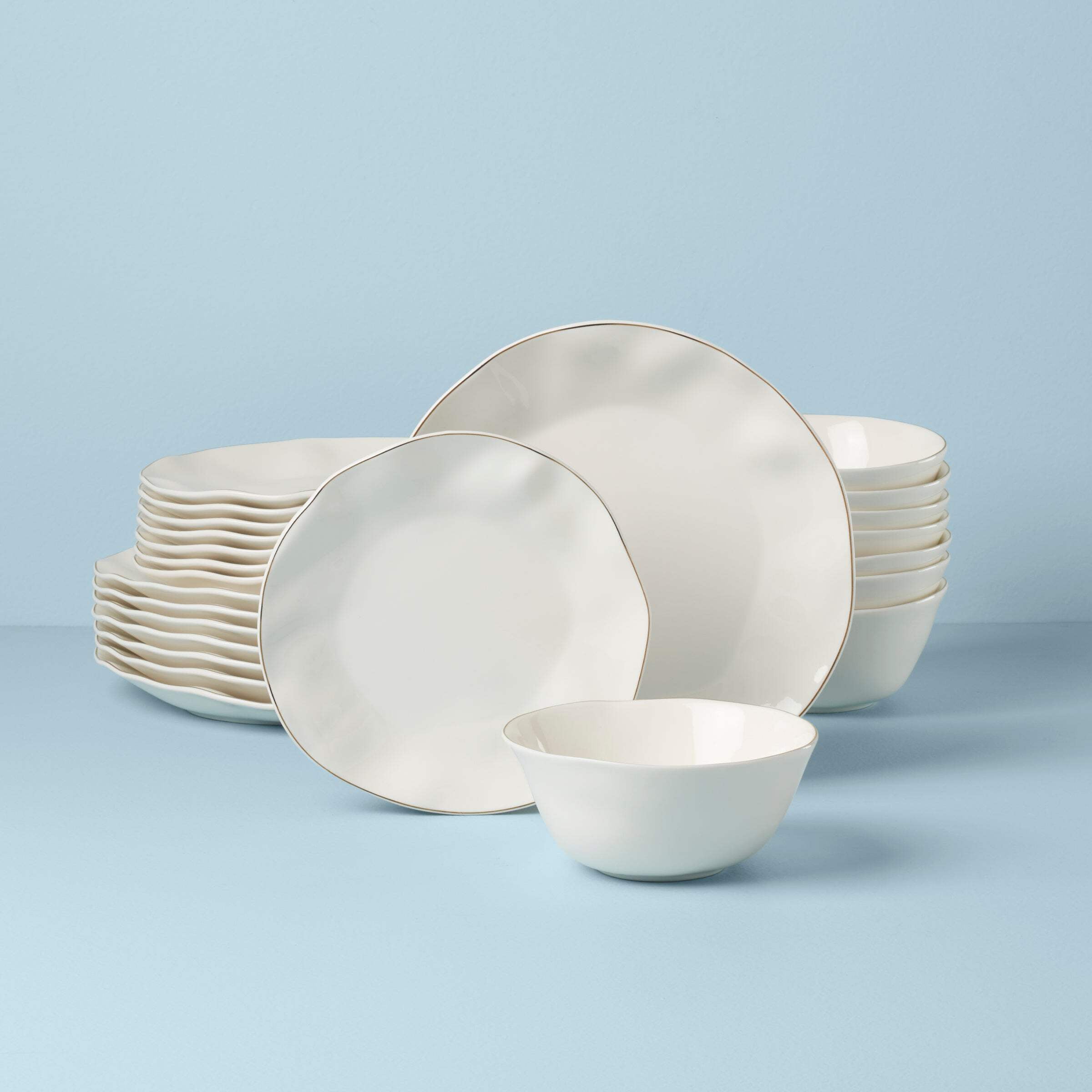 Blue Bay White 24-Piece Dinnerware Set - Walmart.com