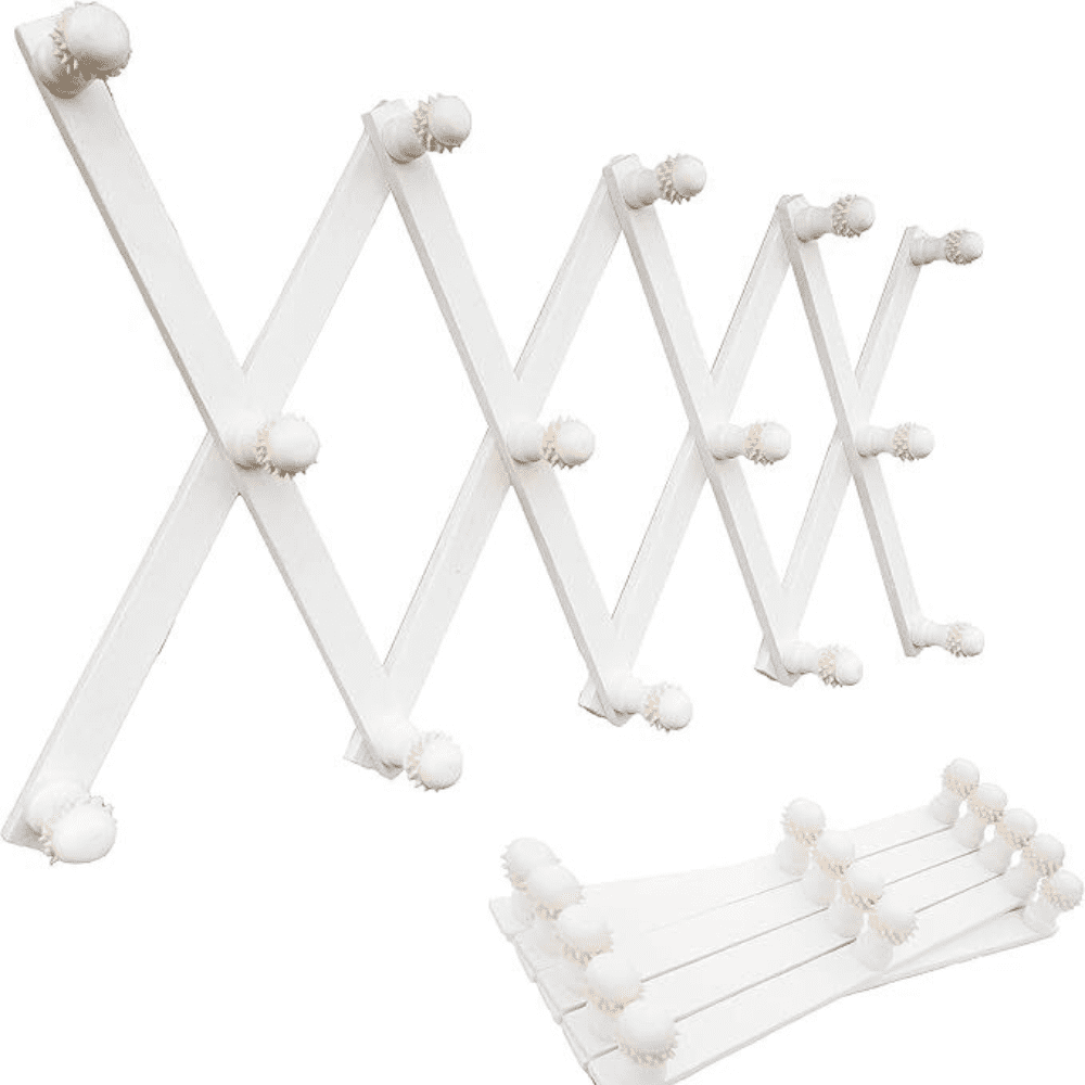 Lenox Boss Stylish Accordion Wood Hook Rack with 14 Non-Slip Pegs ...