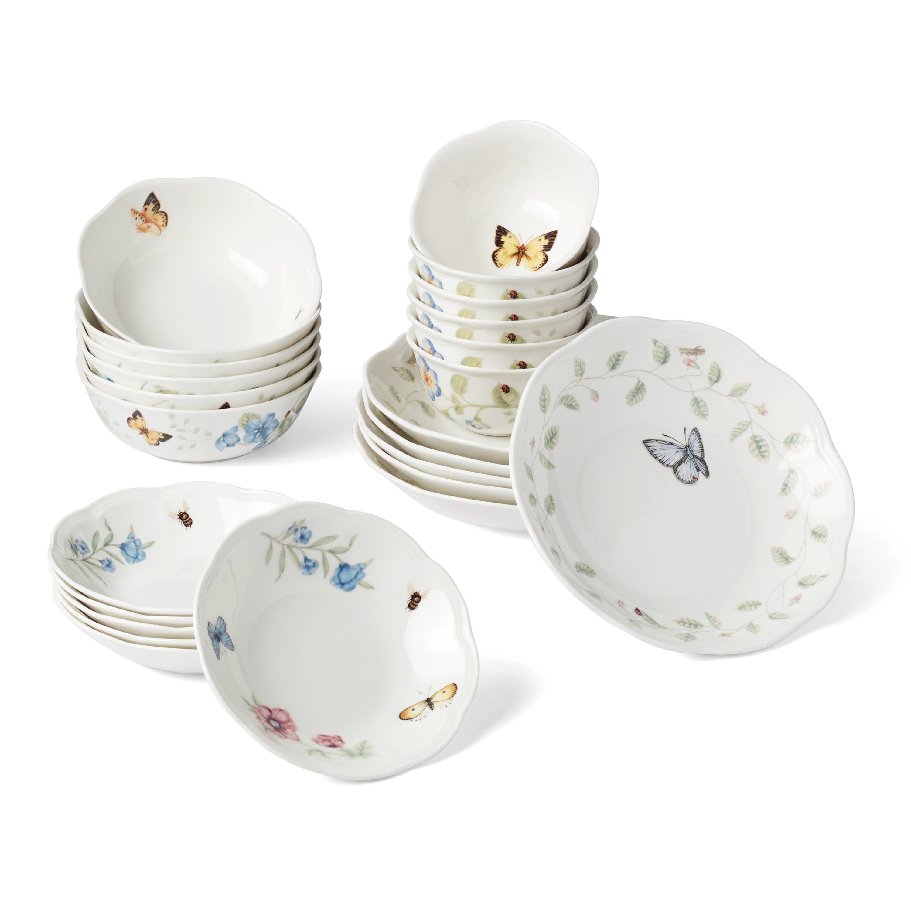 Lenox Butterfly Meadow Bowls, 24-Piece Set - Walmart.com