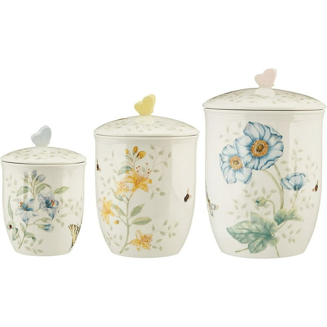 Lenox Butterfly Meadow Canister, Set of 3, Porcelain - Walmart.com
