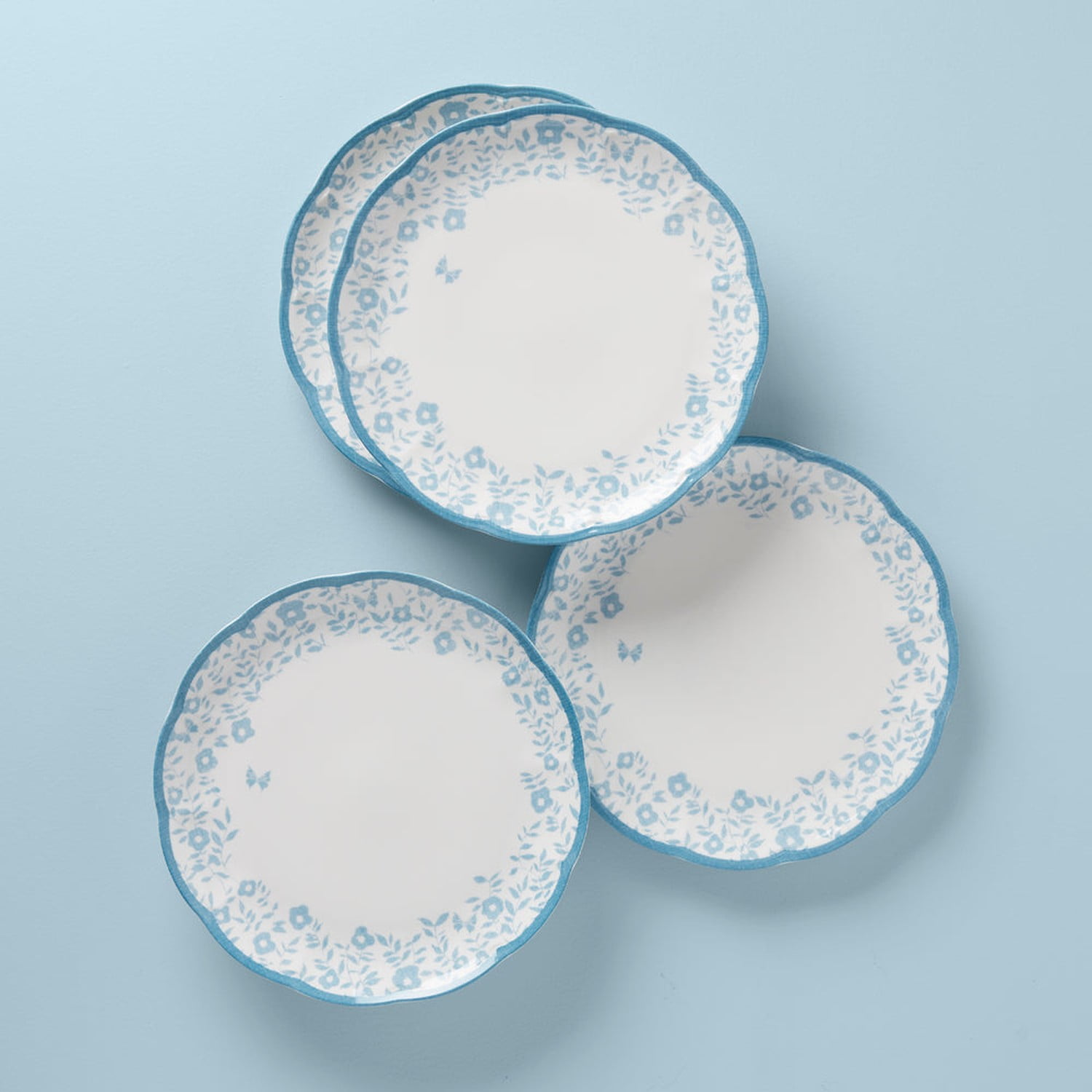 Lenox Butterfly Meadow Cottage Dinner Plate, Set Of 4, Cornflower ...