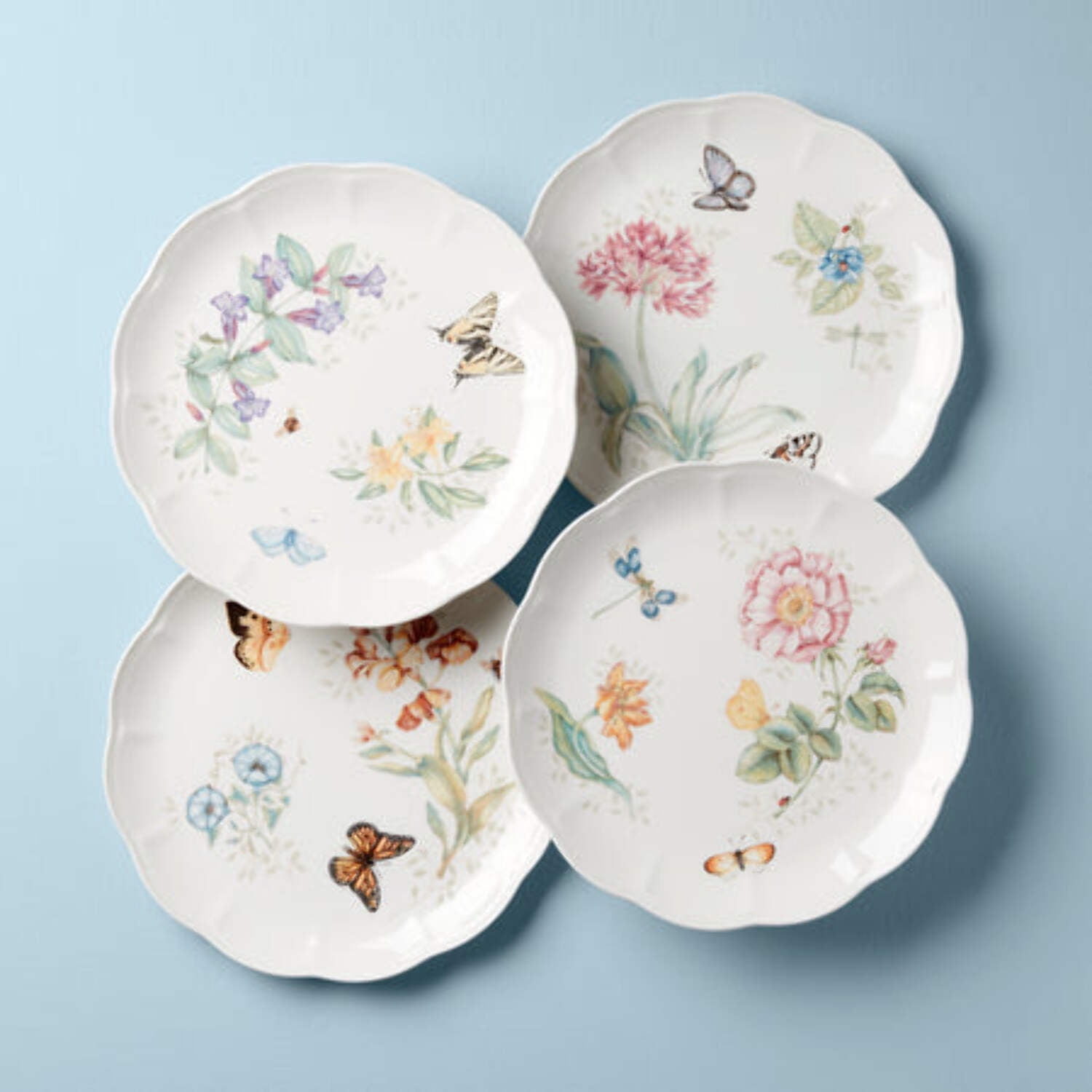 Lenox Butterfly Meadow Dinnerware Dinner Plate Set of 4, Assortment ...
