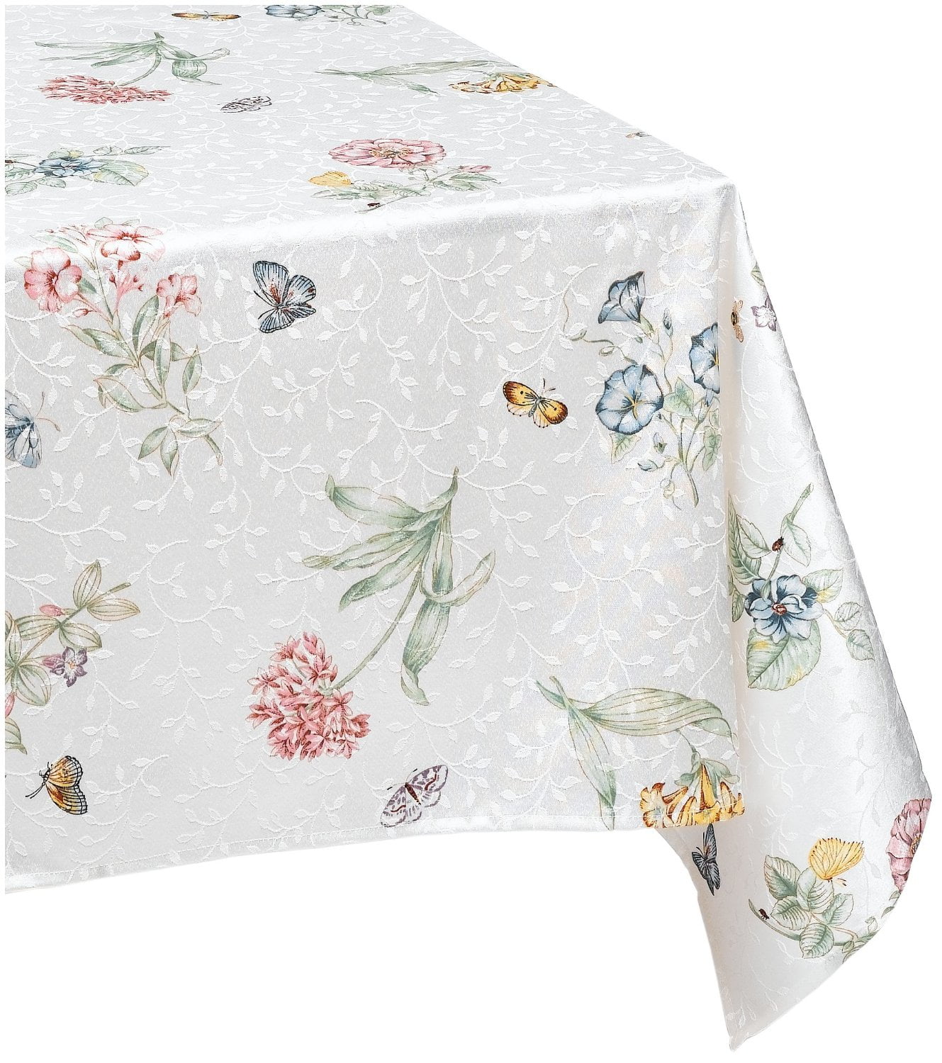 Lenox Butterfly Meadow Jacquard Damask Oblong Tablecloth, 70x52 ...