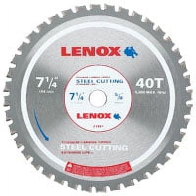 Lenox Circular Saw Blade Steel Cutting CARBIDE 40TPI 7-1/4IN - Walmart.com