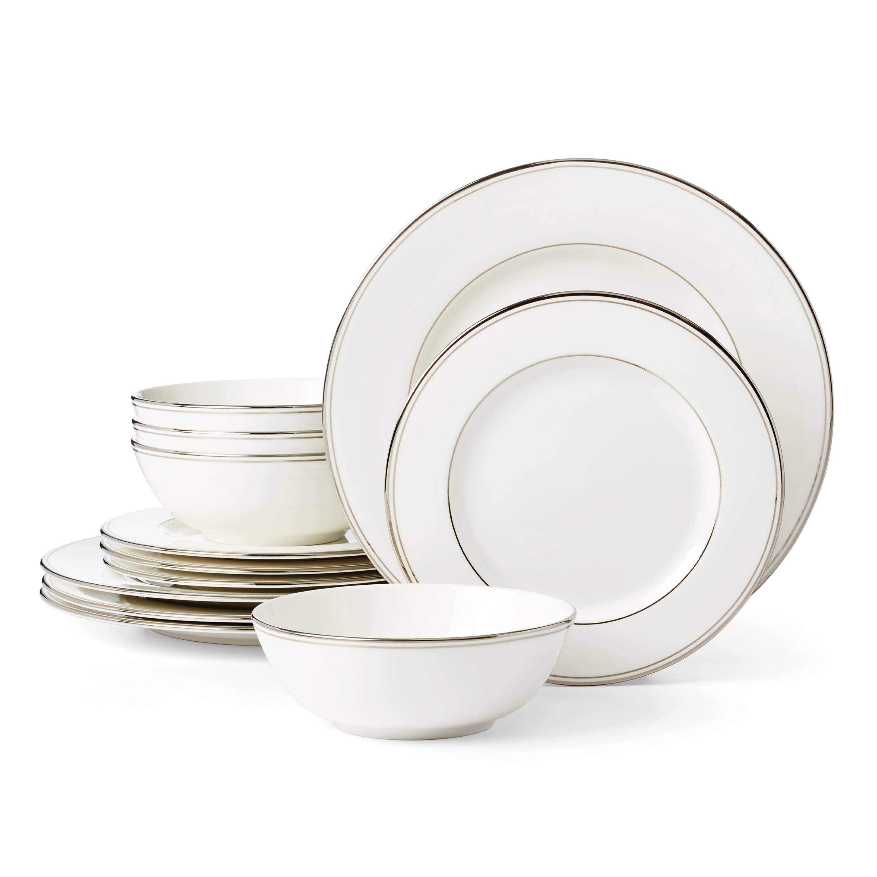 Lenox Federal Platinum 12-Piece Dinnerware Set, Service for 4 - Walmart.com