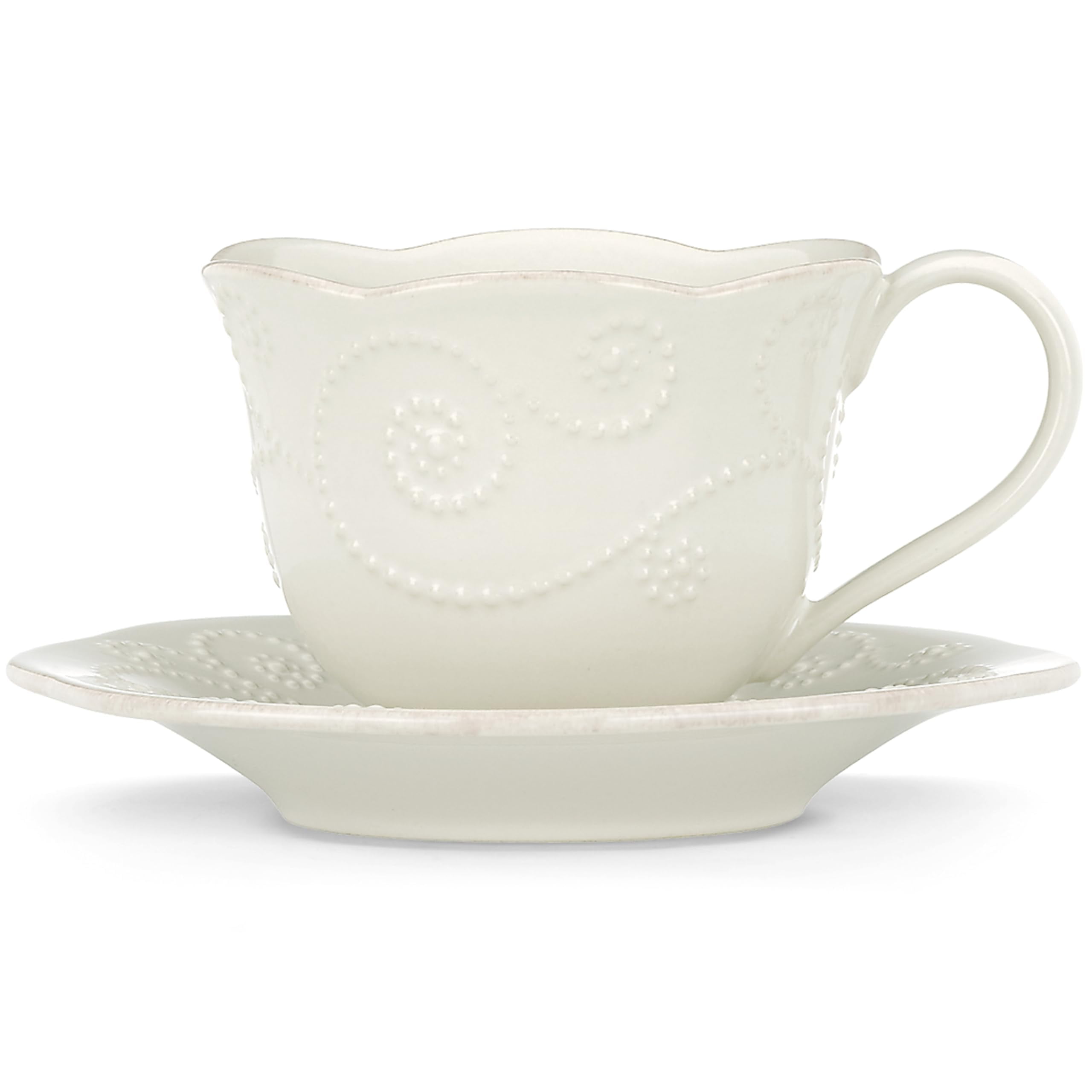 Lenox French Perle Cup and Saucer Set, White - 822946 - Walmart.com