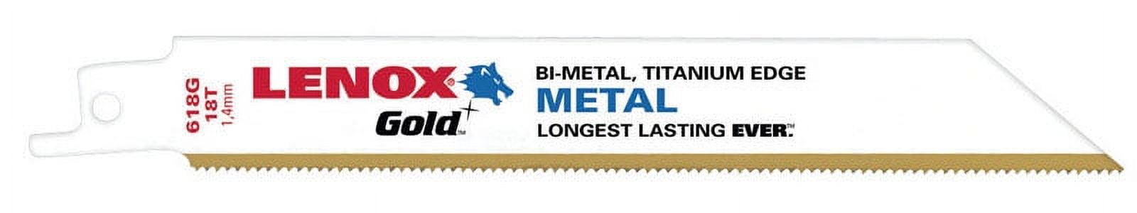 Lenox Gold 6 in. Bi-Metal Reciprocating Saw Blade 18 TPI 5 pk - Walmart.com
