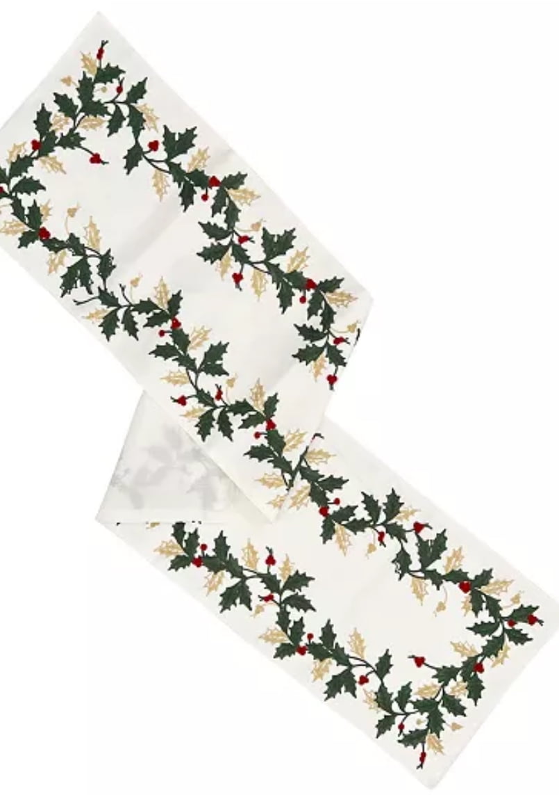 Lenox Holiday Embriodered Table Runner 14'' x 70'' - Walmart.com