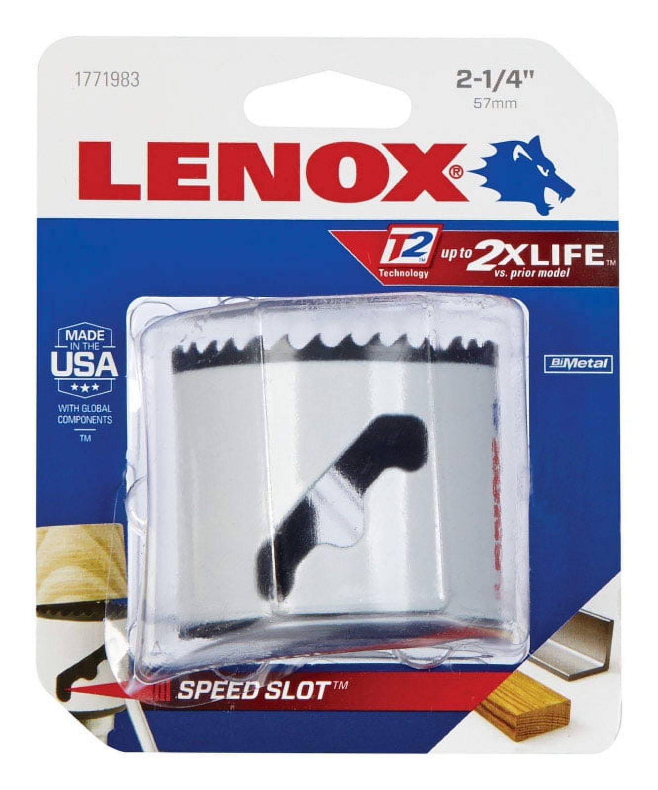 Lenox Speed Slot 2-1/4 in. Dia. x 1.5 in. L Bi-Metal Hole Saw 1/2 in. 1 ...