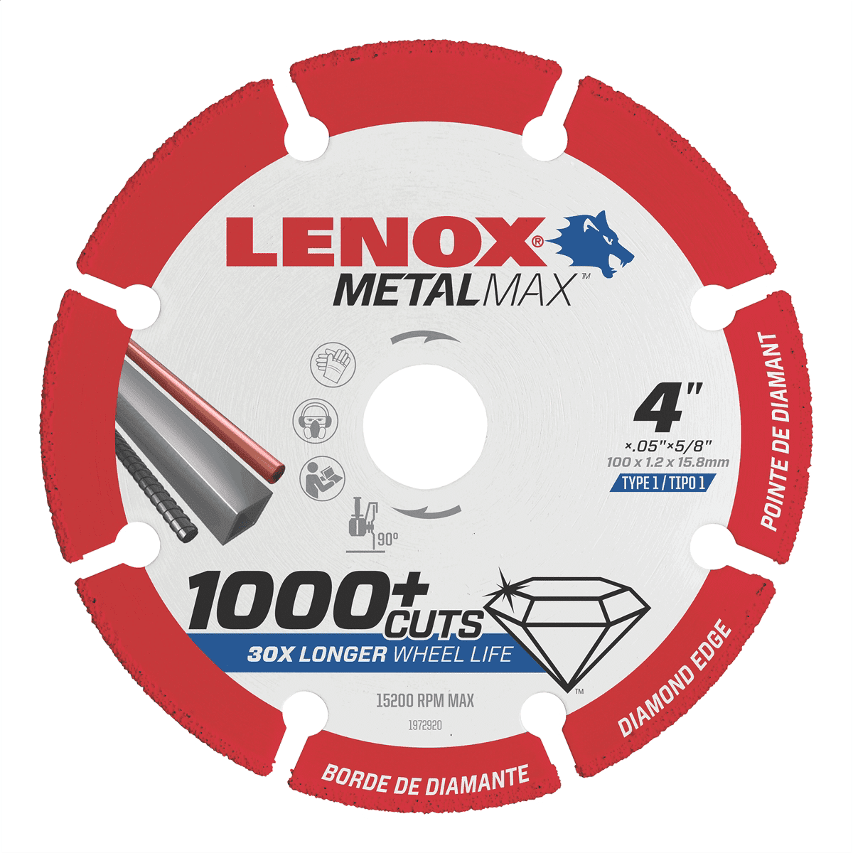 Lenox Tools LENOX DIAM CUTOFF WHEEL DG 4" X 3/8" - Walmart Business ...
