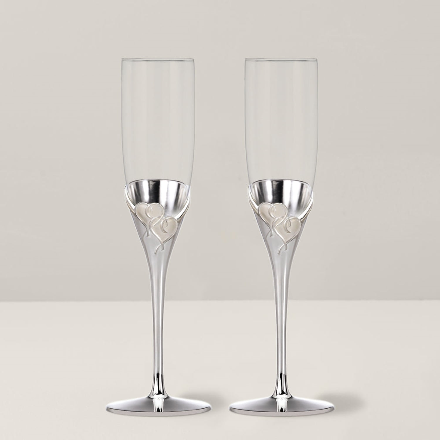 Free Shipping! Lenox True Love Silverplated Flute Glass, Set of 2 ...