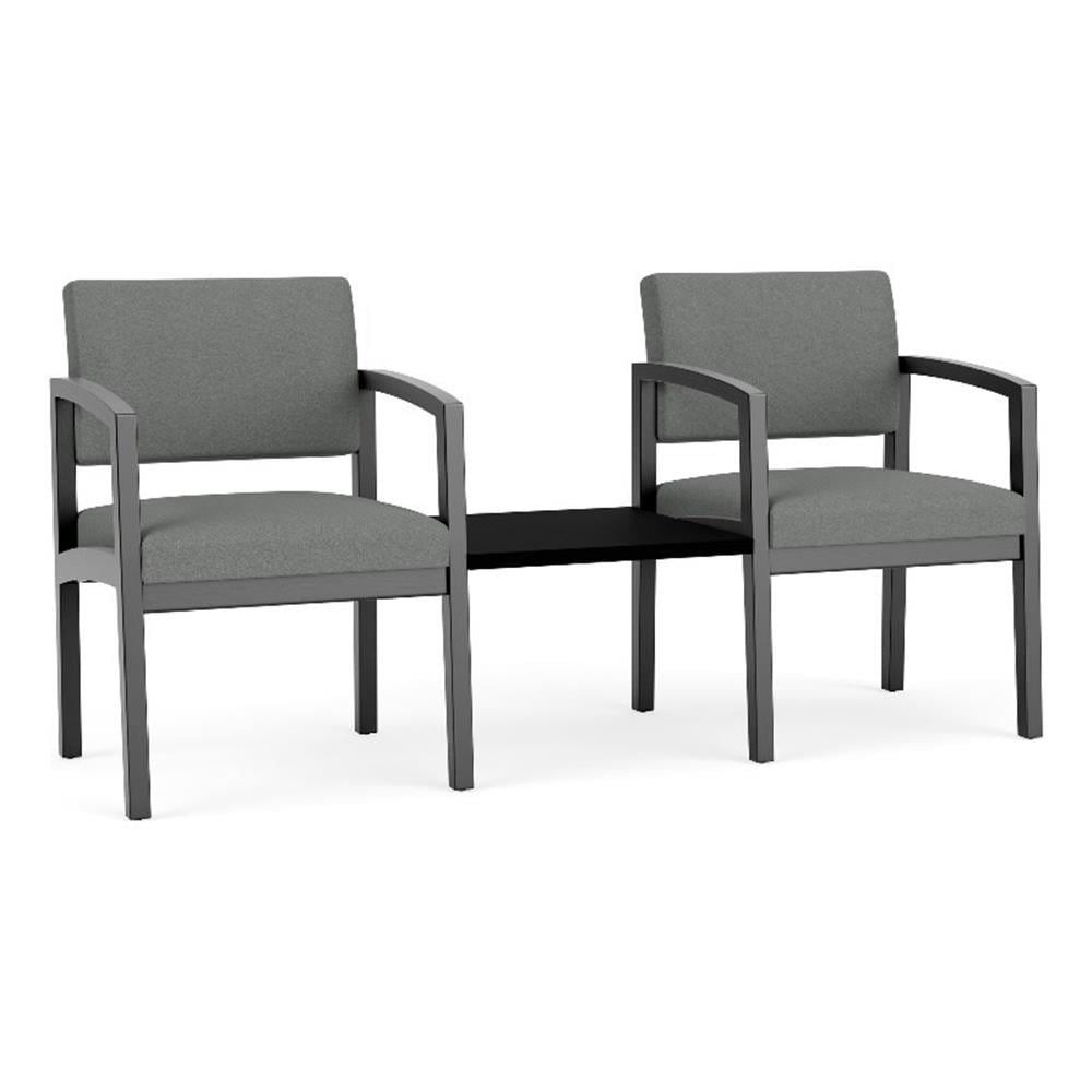 Lesro Lenox Wood Furniture 2-Seat Fabric Reception Tandem for Waiting ...
