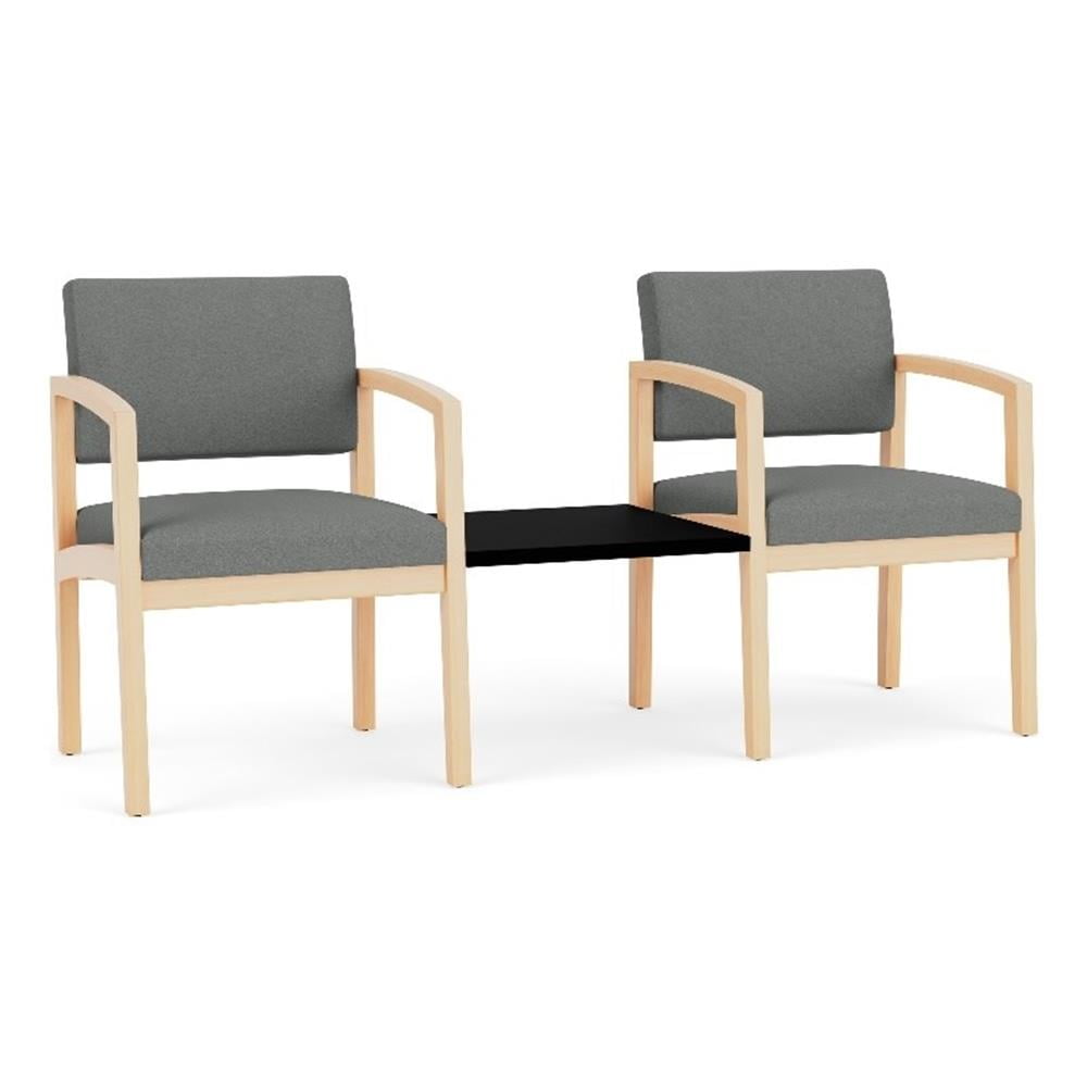 Lenox Wood Reception 2-Seat Tandem Center Table / Natural Wood / Light ...