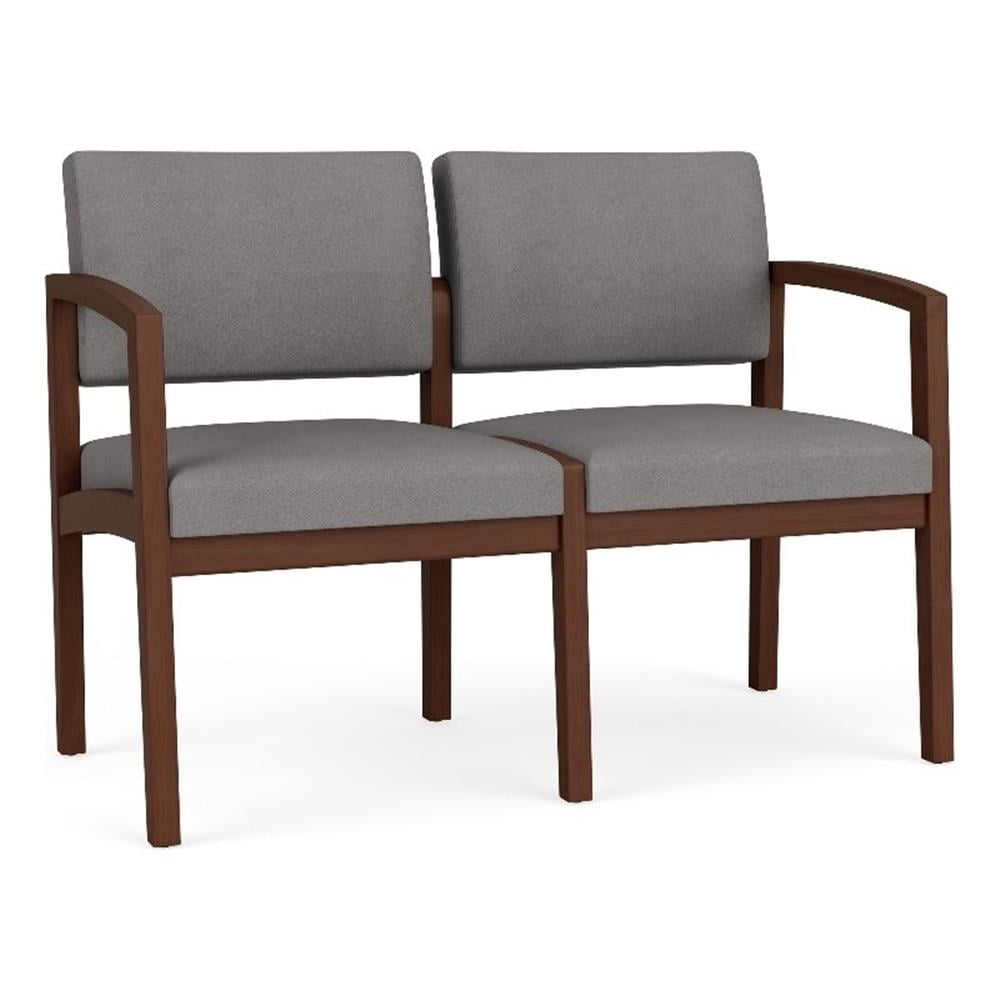 Lenox Wood Reception Waiting 2-Seat Tandem Seating / Walnut Wood ...