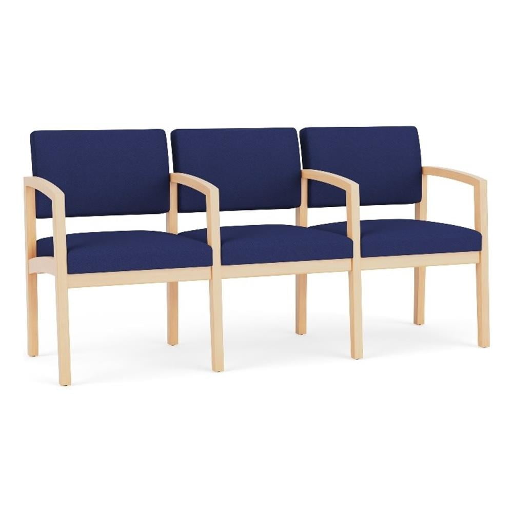 Lenox Wood Reception Waiting 3-Seat Tandem Seating / Natural Wood ...