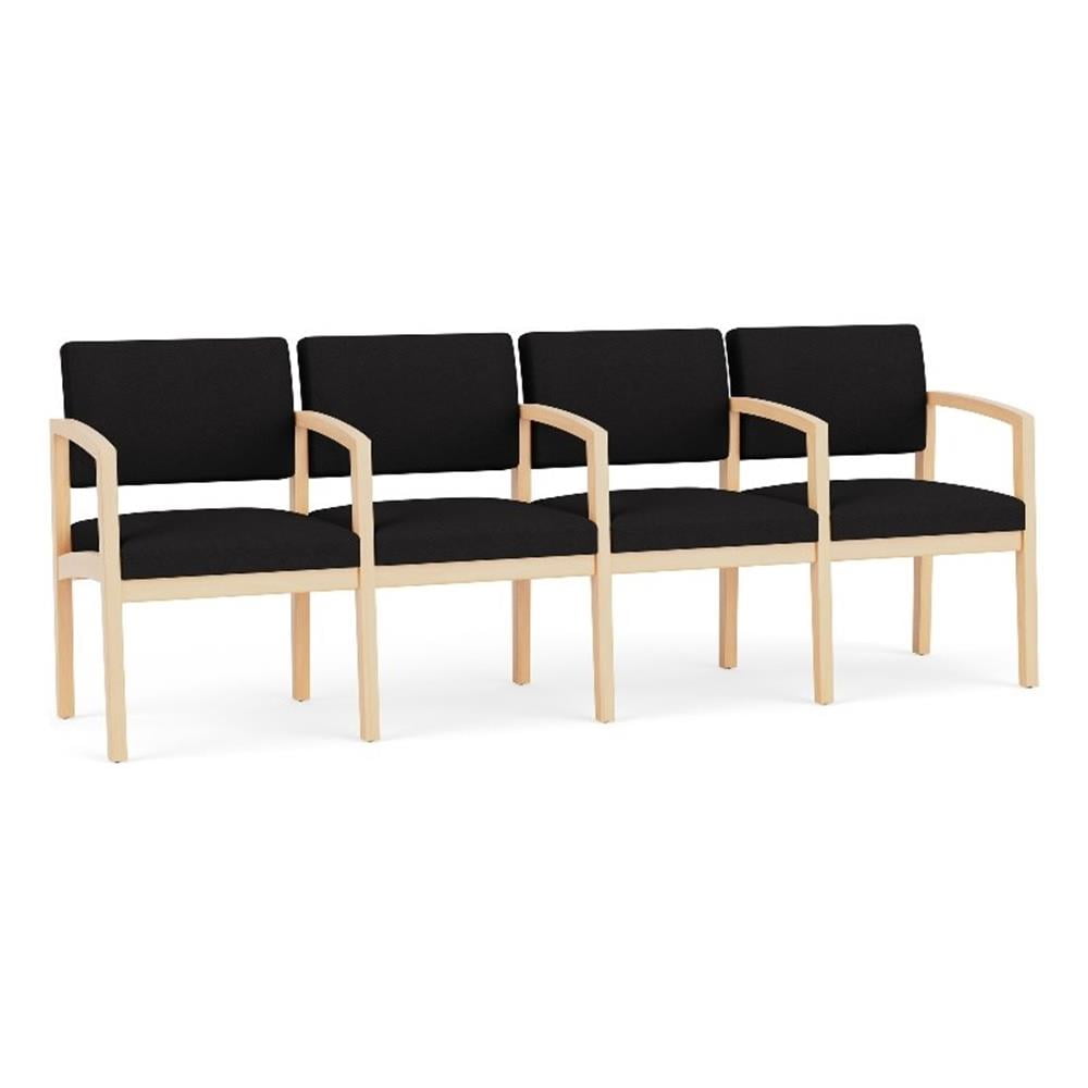 Lenox Wood Reception Waiting 4-Seat Tandem Seating / Natural Wood ...