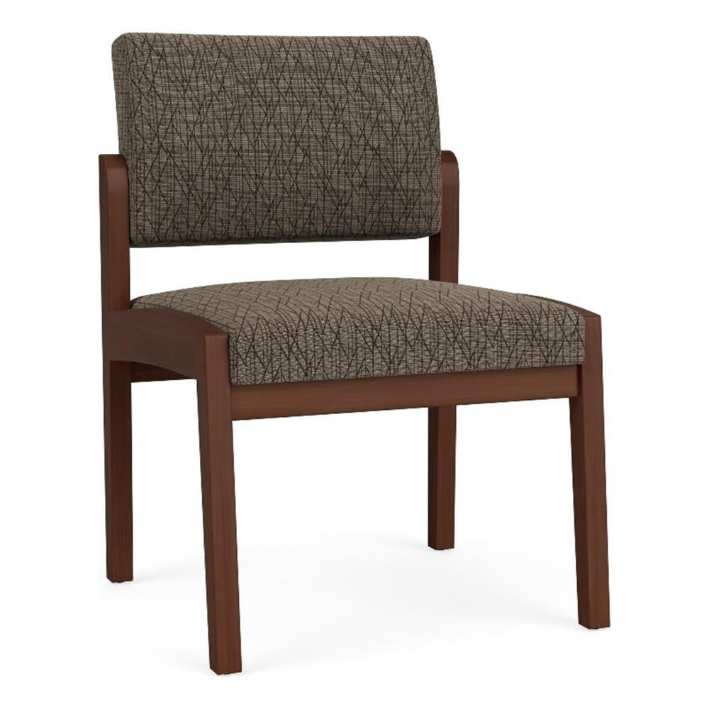 Lenox Wood Reception Waiting Armless Guest Chair / Walnut Wood / Brown ...