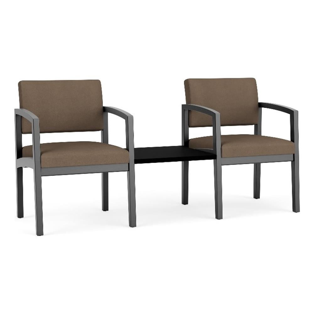 Lenox Wood Reception Waiting Room Healthcare 2-Seat Tandem / Black Wood ...