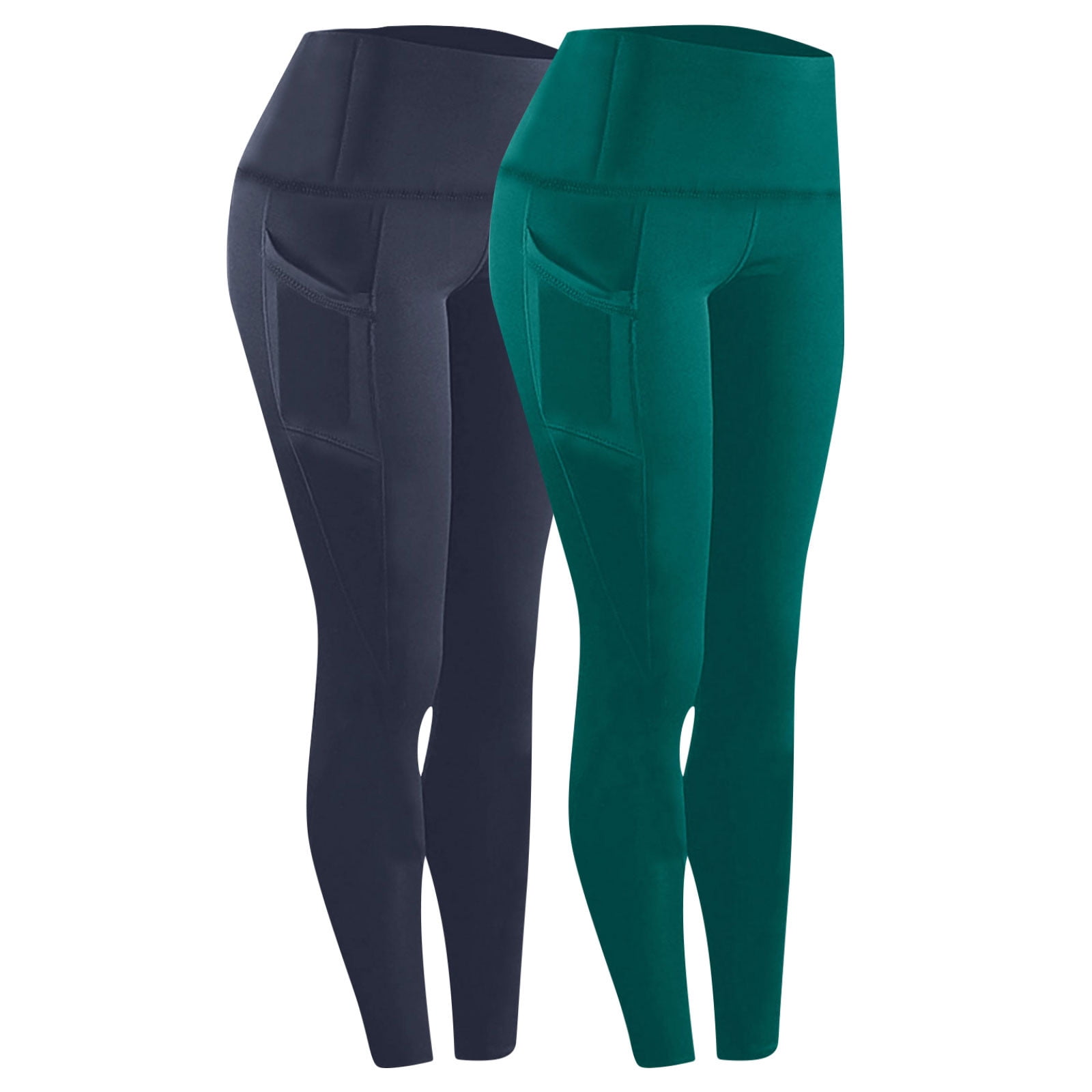 Lenpel 2 Pc Leggings For Women With Pockets High Waisted Stretchy