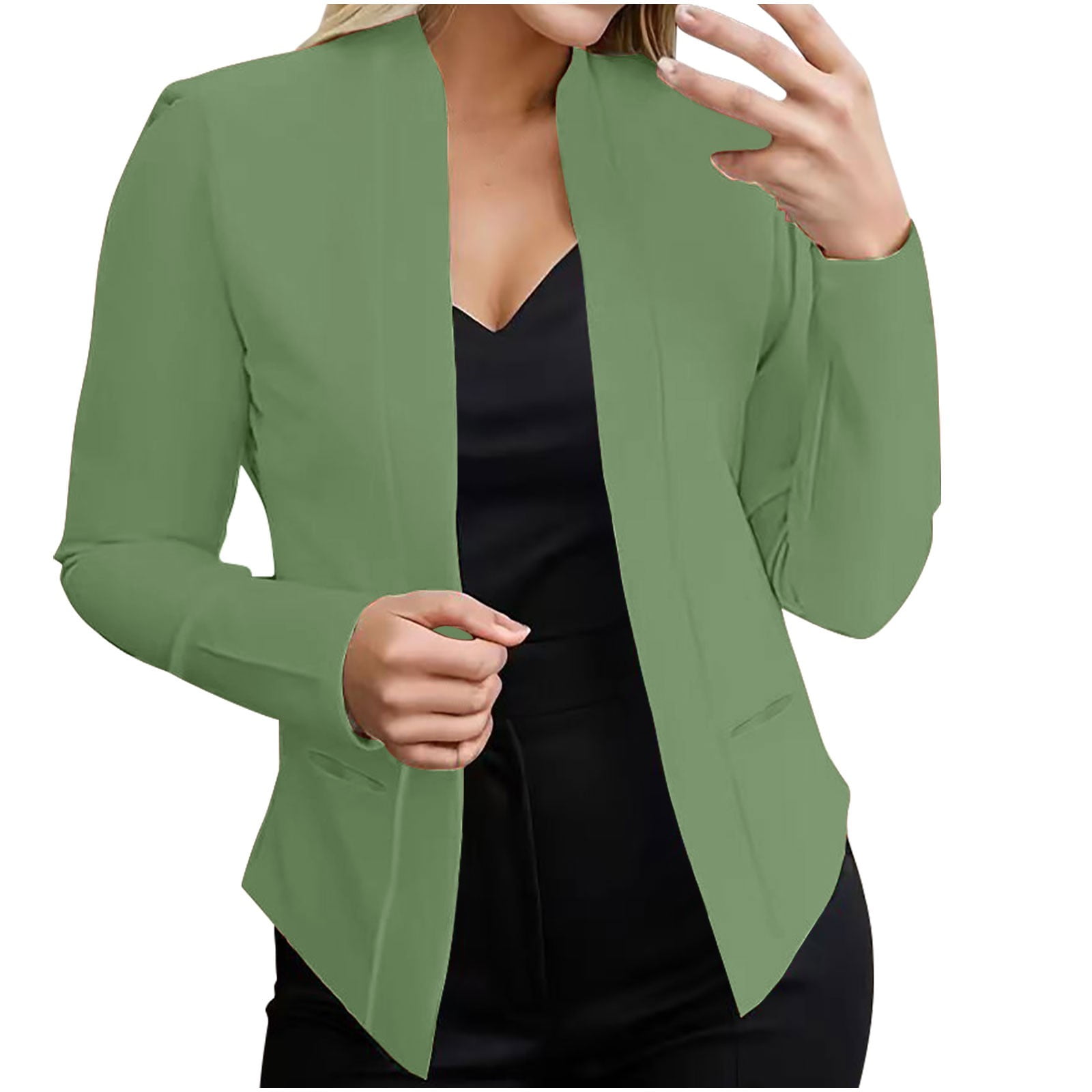 Lenpel Blazers for Women Open Front Long Sleeve Work Office Blazer 2025 ...