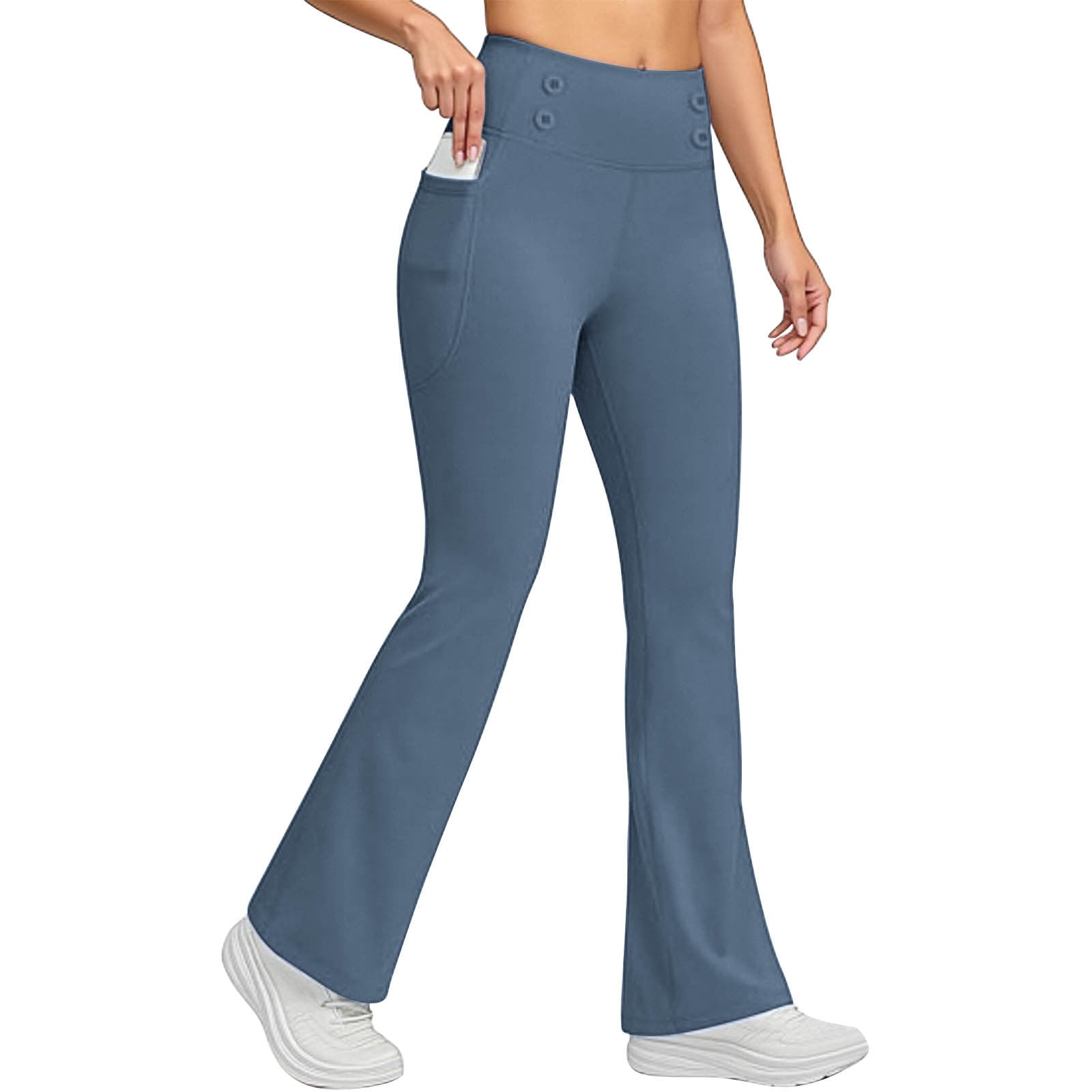 Lenpel Flare Leggings for Women Fleece Lined High Waisted Bell Bottom ...