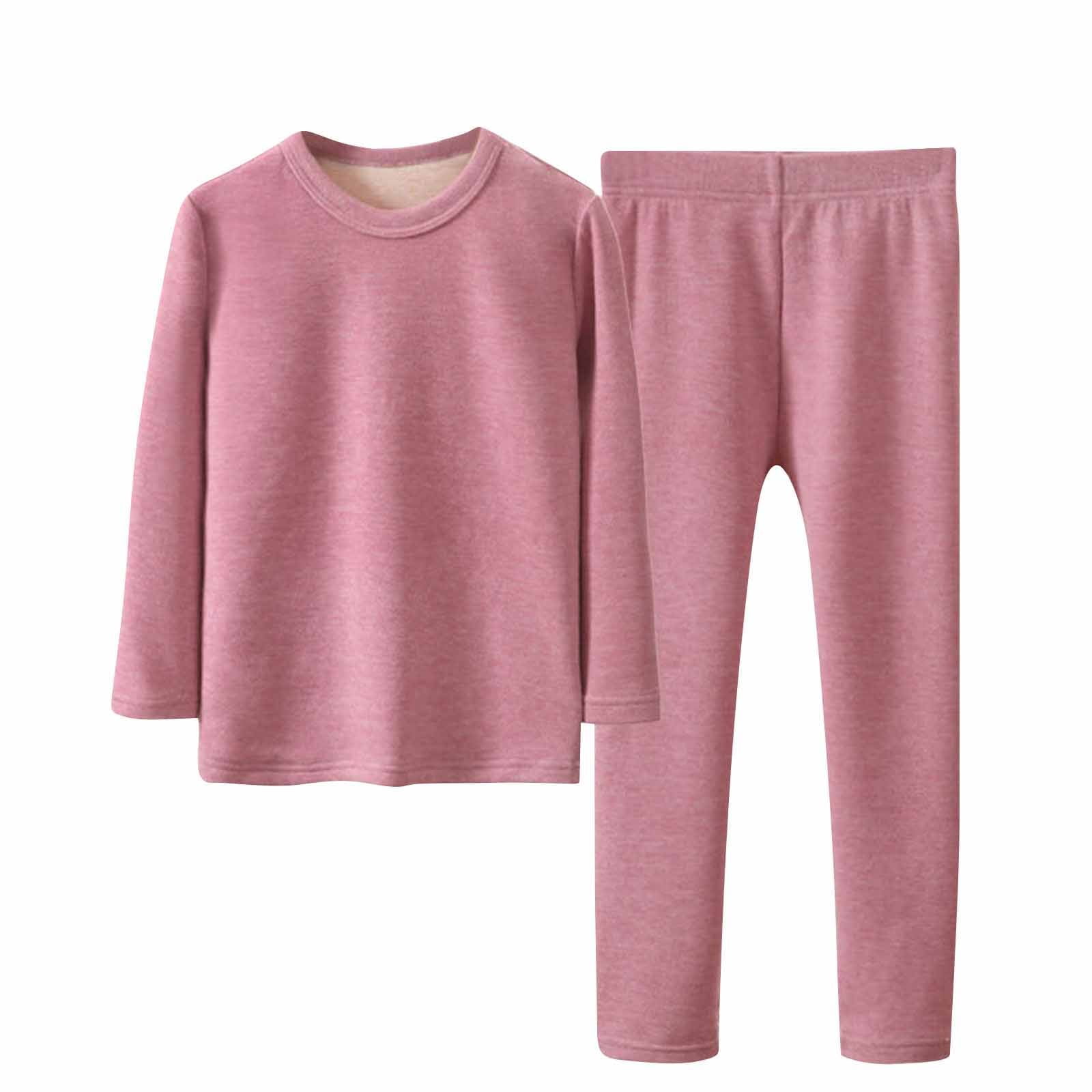 Lenpel Girls Boys' Pajama Set Soft Long Sleeve Crew Neck Basic Cotton ...