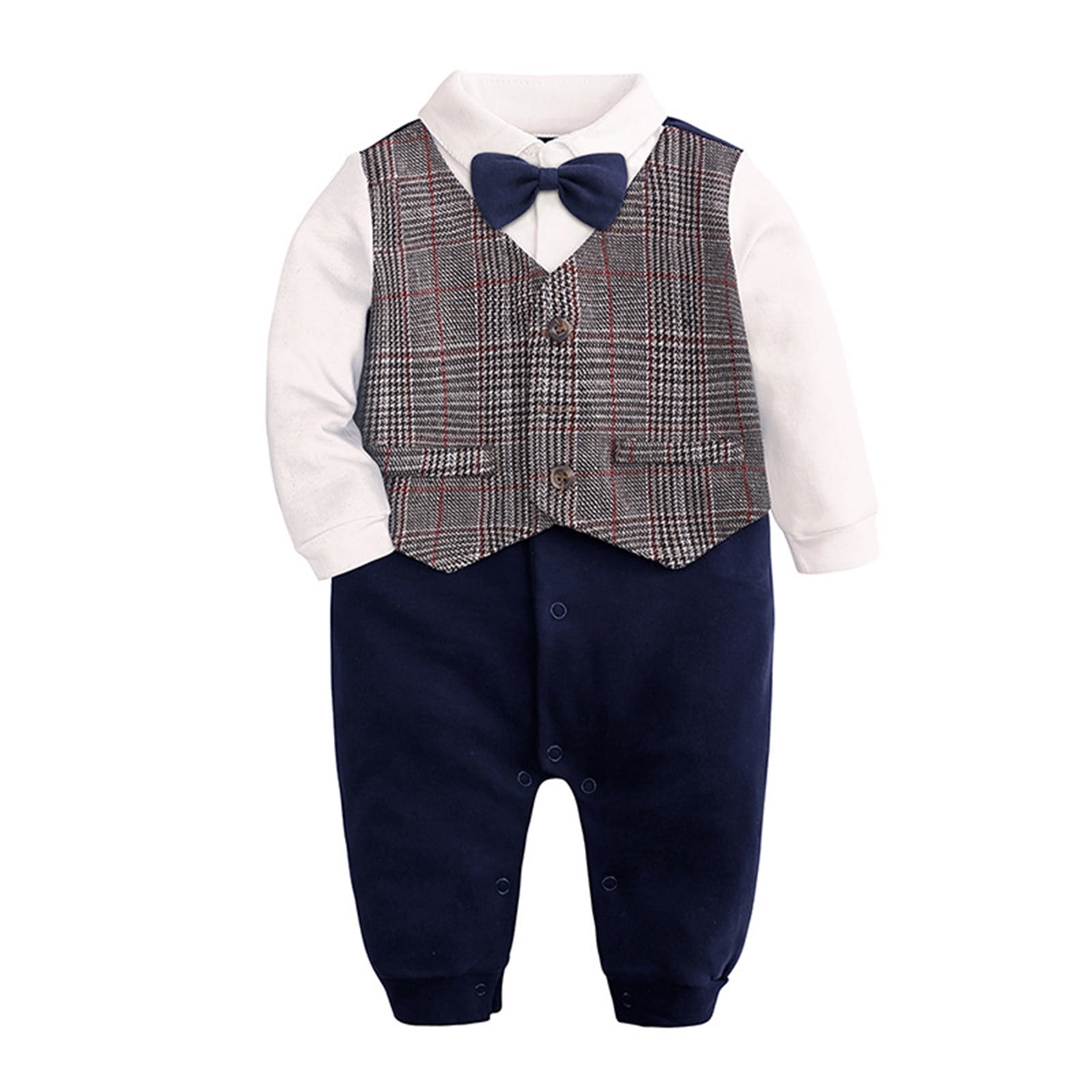Lenpel Newborn Baby Boys' Rompers Infant Long Sleeve Button down ...