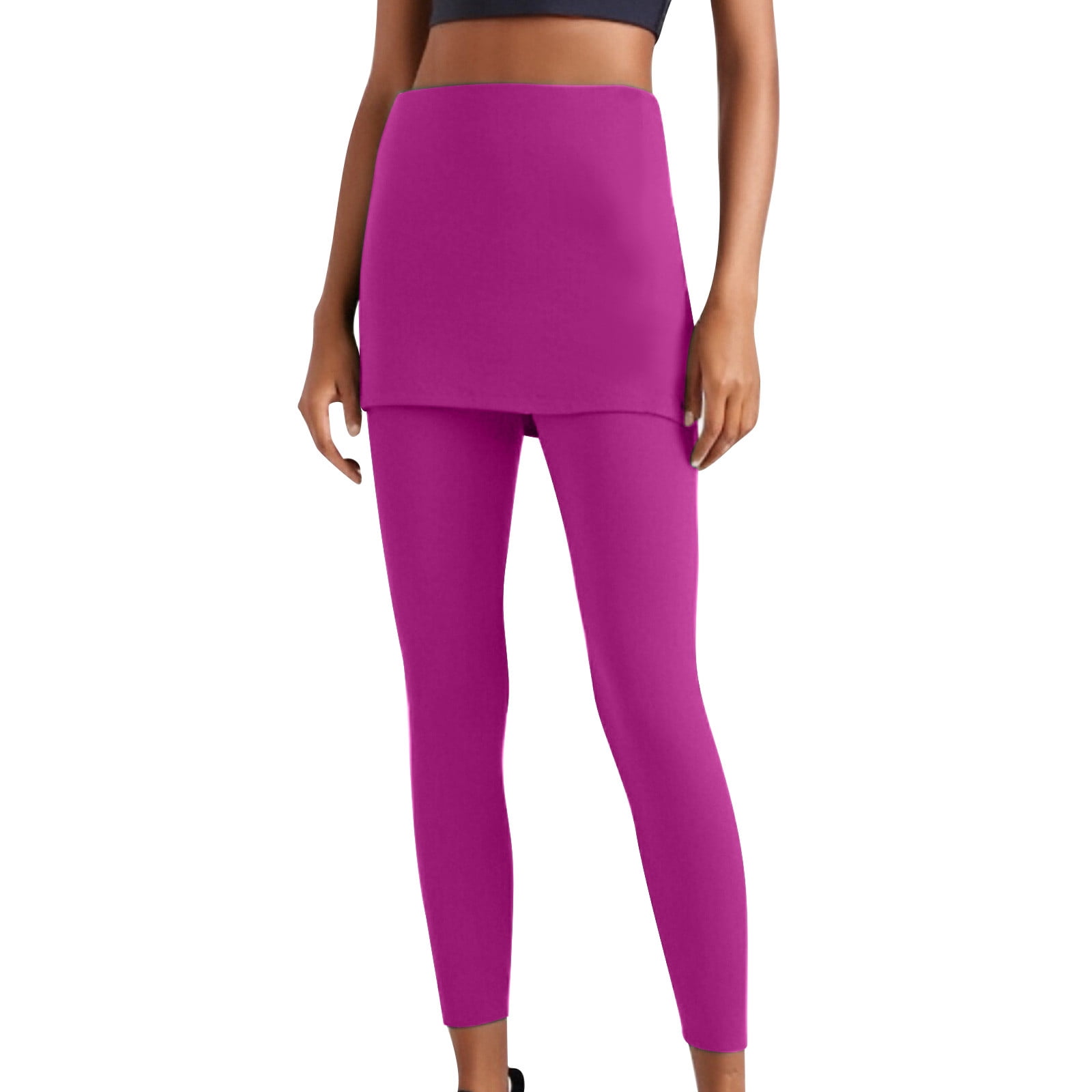 Lenpel Skirted Legging for Women High Waisted Slim Workout Yoga Pants ...