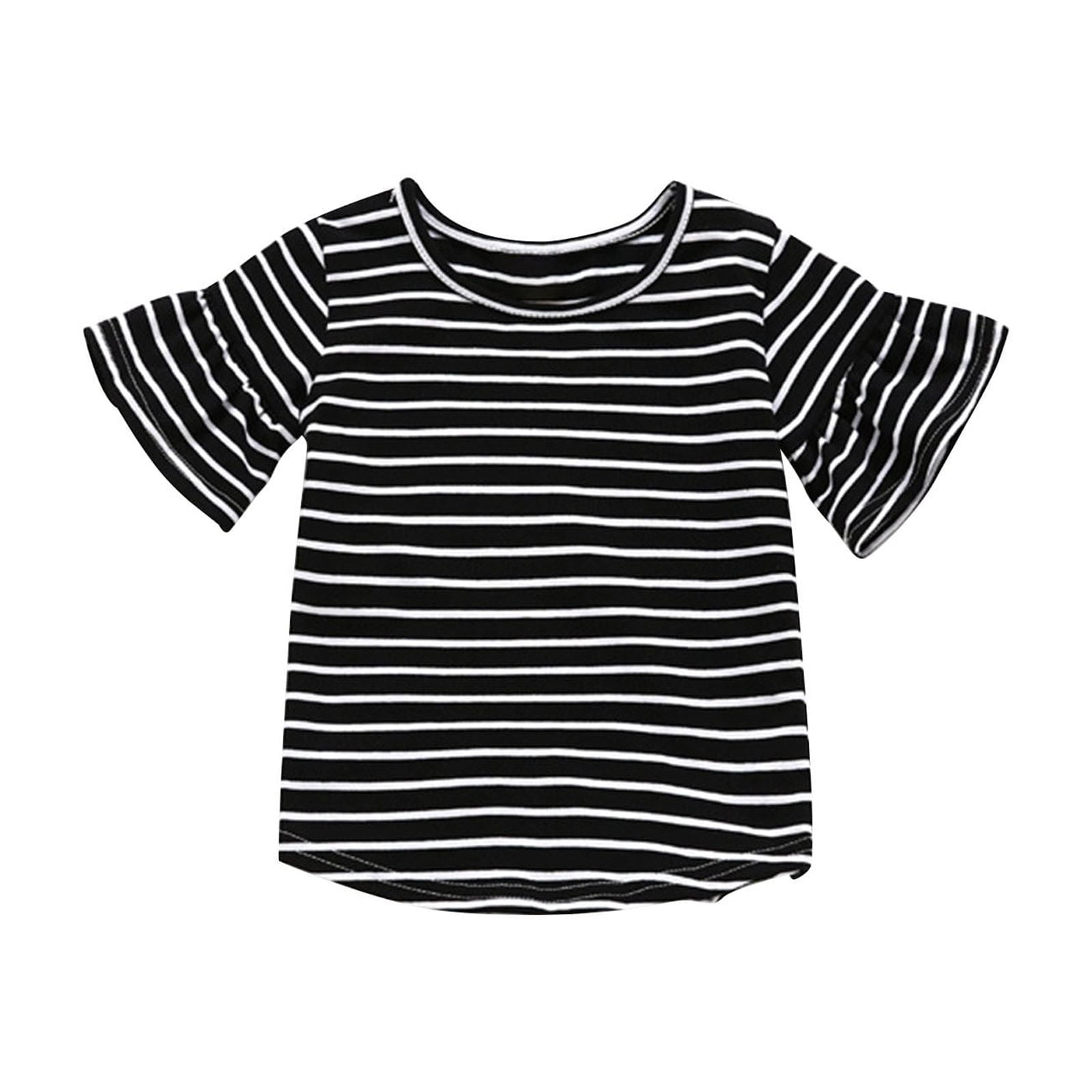 Lenpel Toddler Baby Girls' T-Shirts Newborn Infant Ruffle Short Sleeve ...