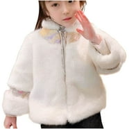 Baywell Toddler Girls Winter Fleece Coat Kids Hooded Fur Jacket Baby Warm Outwear Black 5-6T ...
