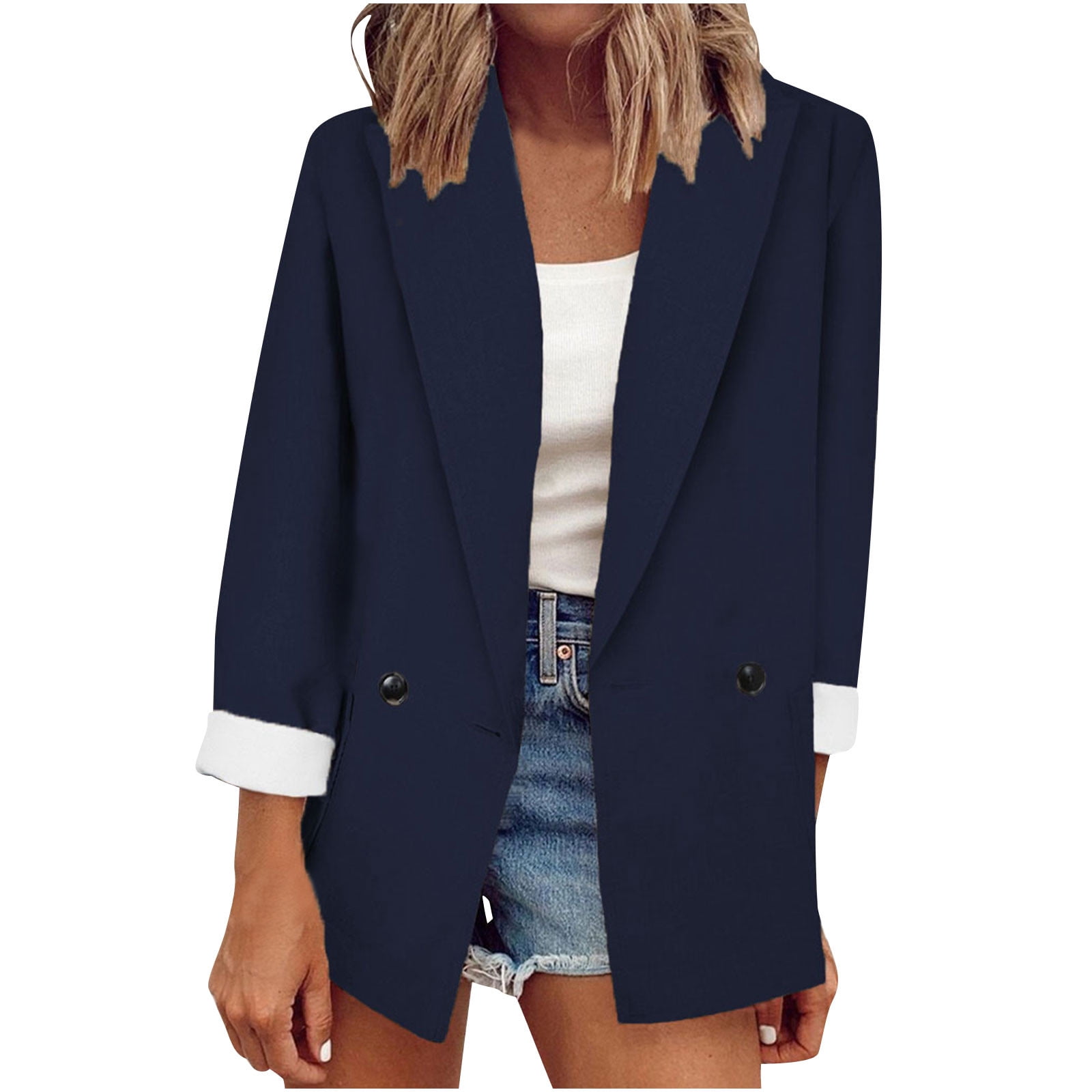 Lenpel Women's Blazers Long Sleeve Open Front Work Office Suit Jackets ...