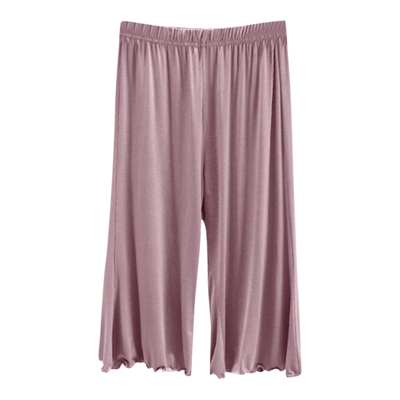 Lenpel Women's Capri Pajama Pants Plus Size Elastic High Waisted Soft ...