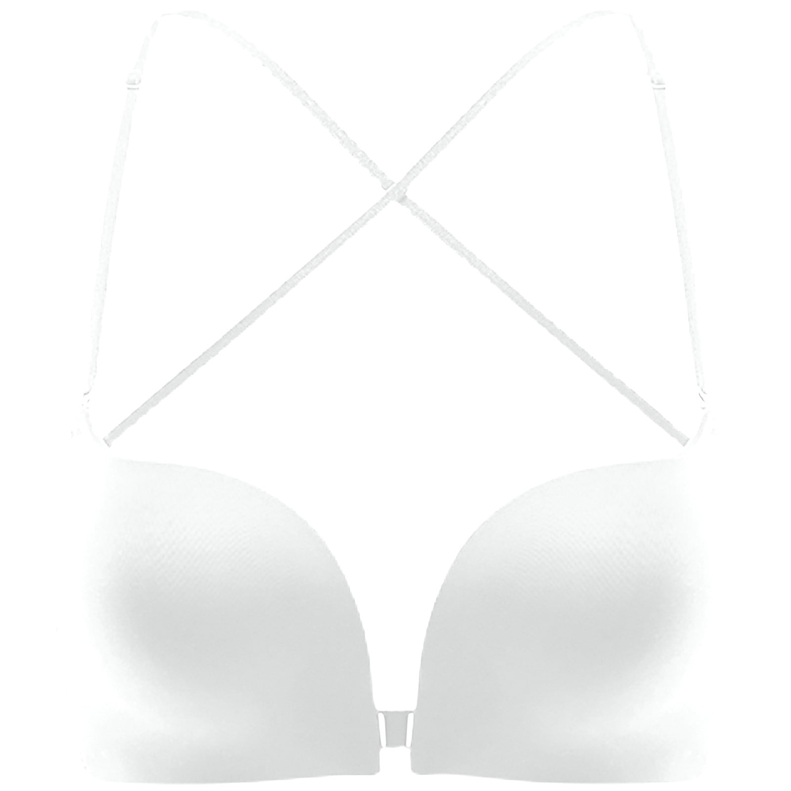 Lenpel Women's Front Closure Bras Wireless Padded Spaghetti Strap Push ...