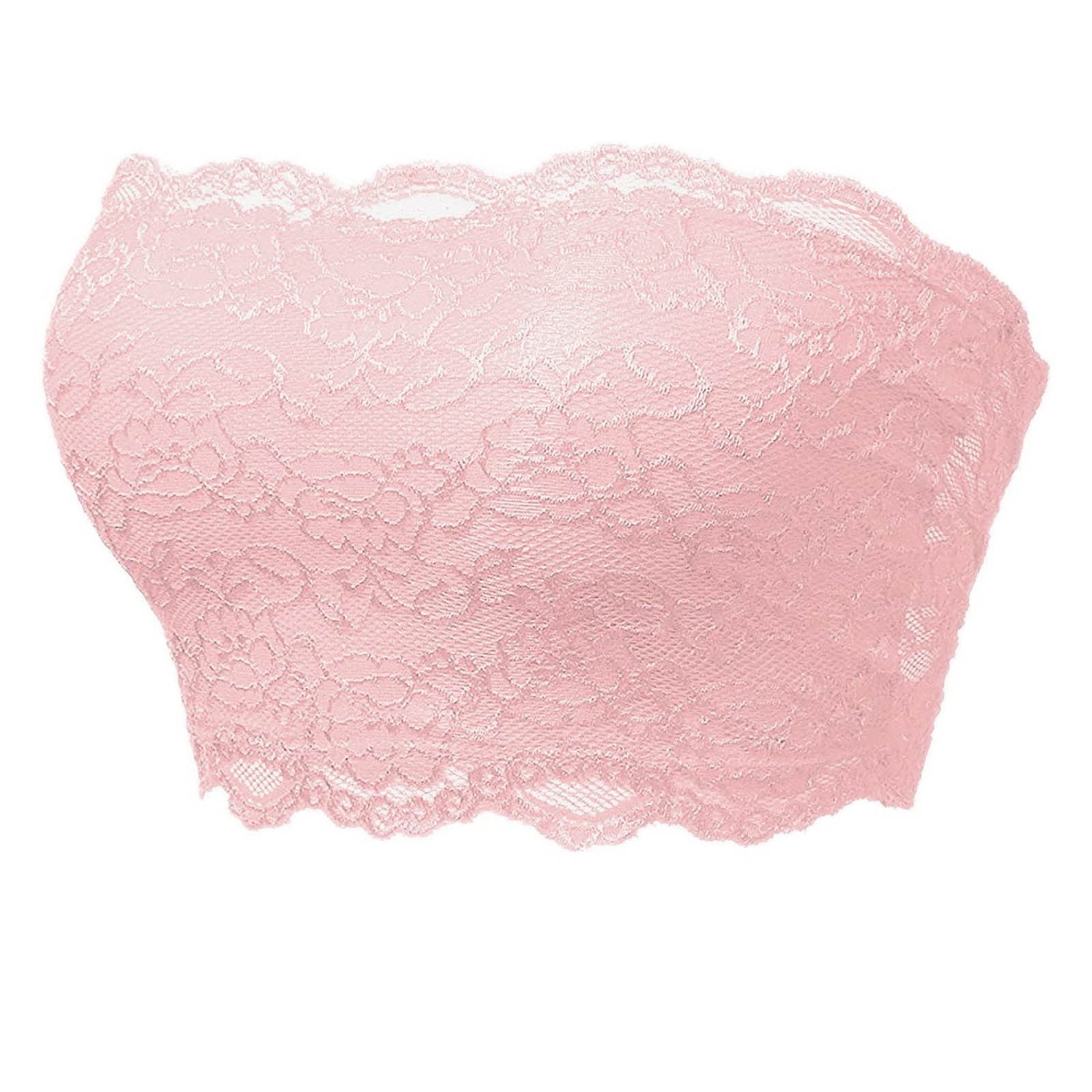 Lenpel Women's Lace Bandeau Bra Comfortable No Underwire Stretch Push ...