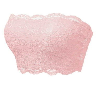 3 Pieces Lace Bra Lace Bandeau Floral Seamless Lace Tube Stretchy Lace ...