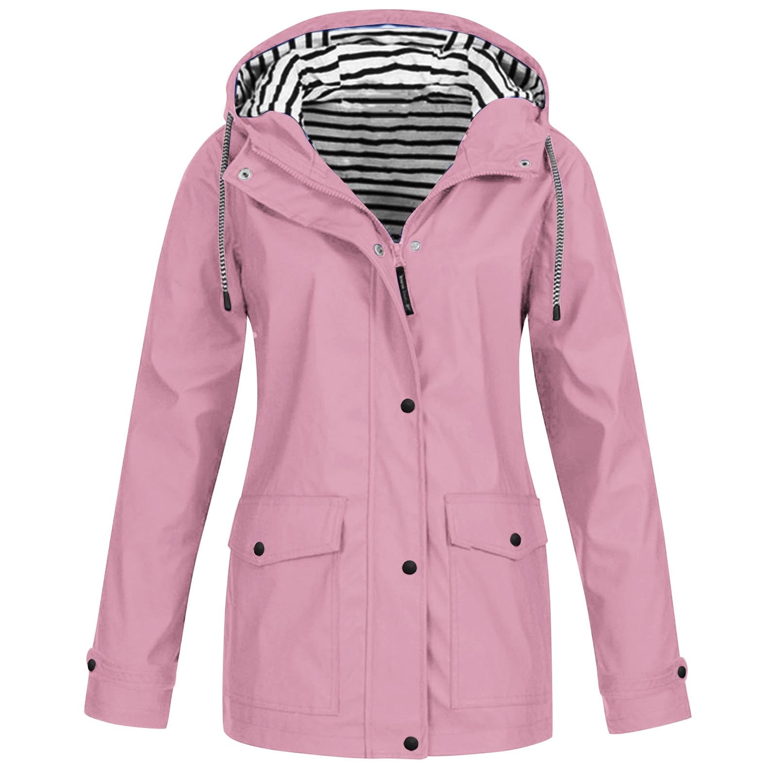 Lenpel Women's Rain Jacket Lightweight Travel Hiking Long Waterproof ...