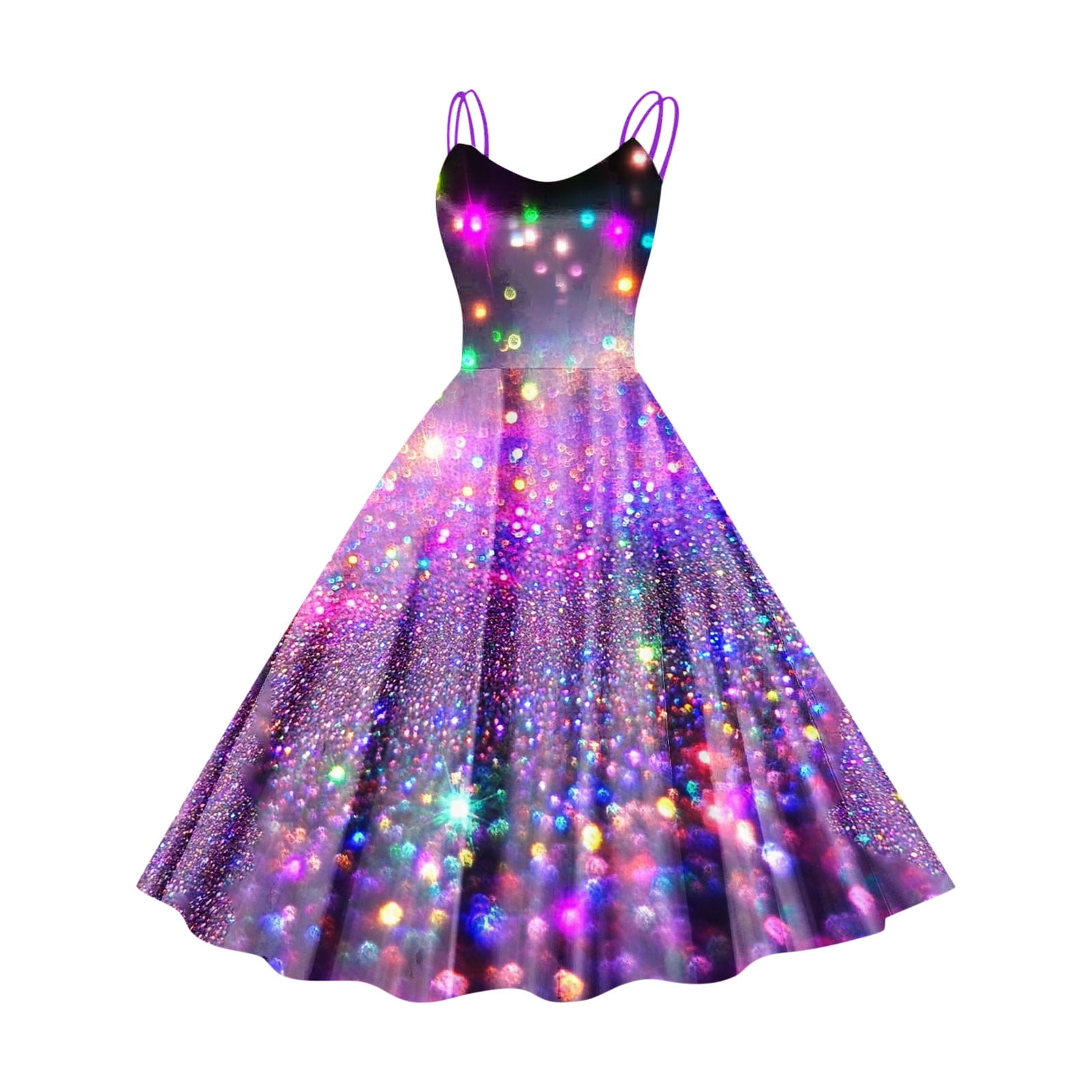 Lenpel Women's Vintage A-Line Dress Fashion Sleeveless Valentine's Day ...