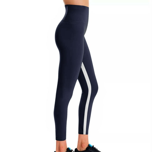 Lenpel Womens Workout Leggings High Waisted Color Block 78 Length Stretch Slim Yoga Pants Soft