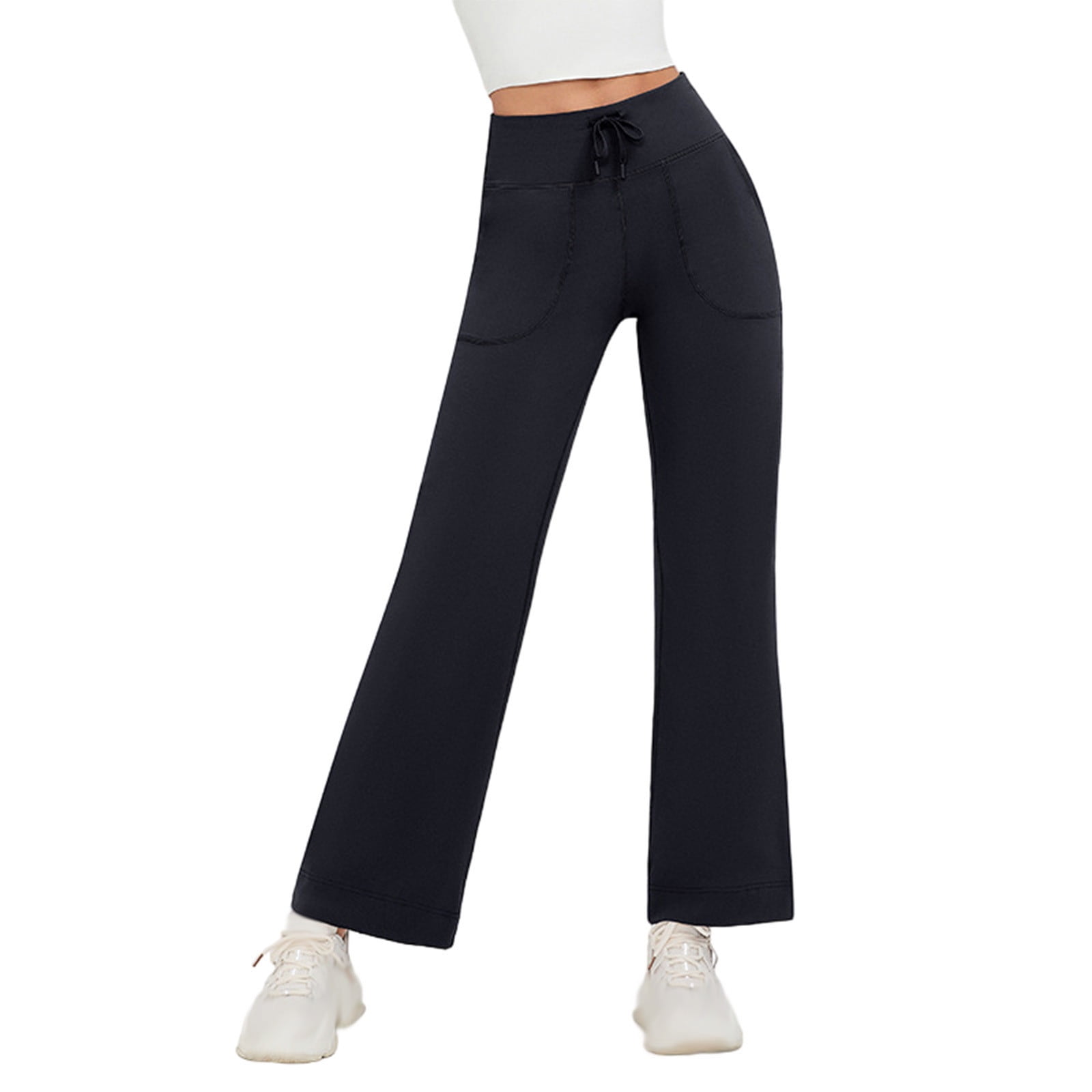 Lenpel Women's Yoga Pants High Waisted Butt Lifting Wide Leg Sweatpants ...