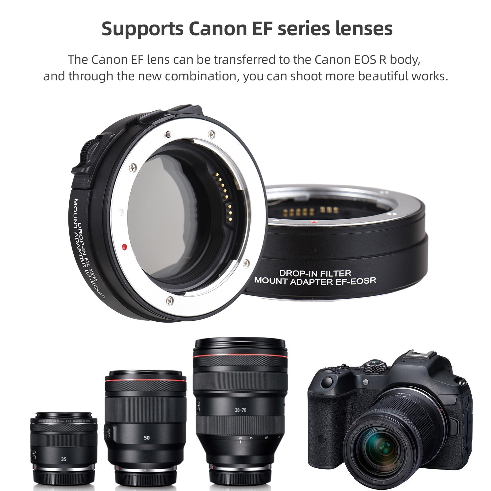 Lens Adapter,Ef/ef-s Lens Aperture Compatible Lens Adapter Auto Camera Compatible With Lens ...
