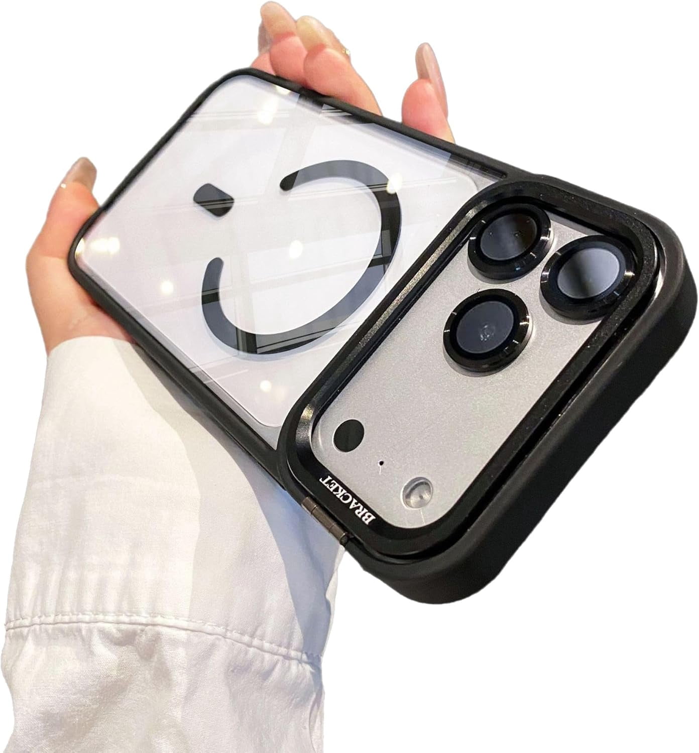 Lens Bracket Clear Magnetic Phone Case for iPhone, Compatible with ...