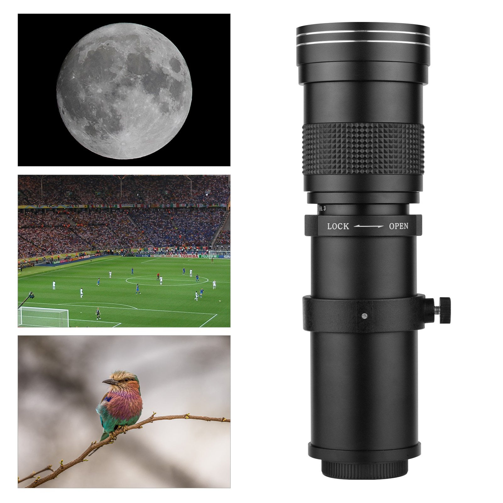 Lens Camera MF Super Telephoto Zoom Lens F/8.3-16 420-800mm T2 Mount ...