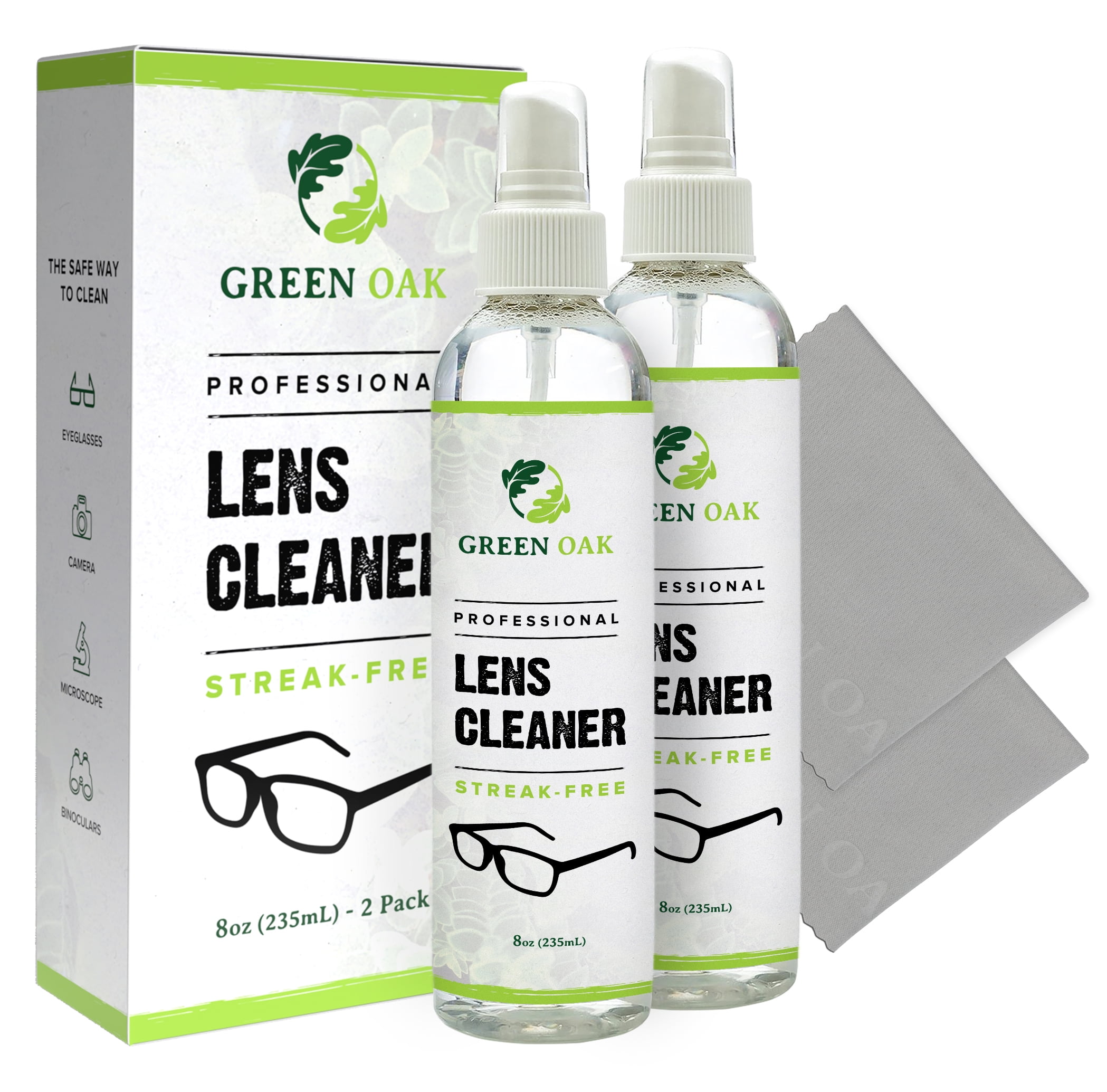 Lens Cleaner Kit - Green Oak Premium Lens Cleaner Spray for Eyeglasses ...