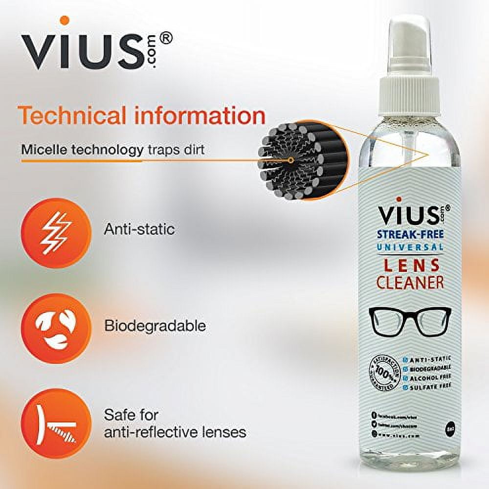 Lens Cleaner â€“ vius Premium Lens Cleaner Spray for Eyeglasses ...